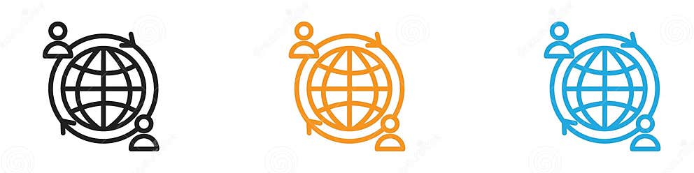 Globalization Icon Vector Logo Set Collection for Web App Ui Stock ...