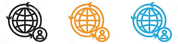 Globalization Icon Vector Logo Set Collection for Web App Ui Stock ...
