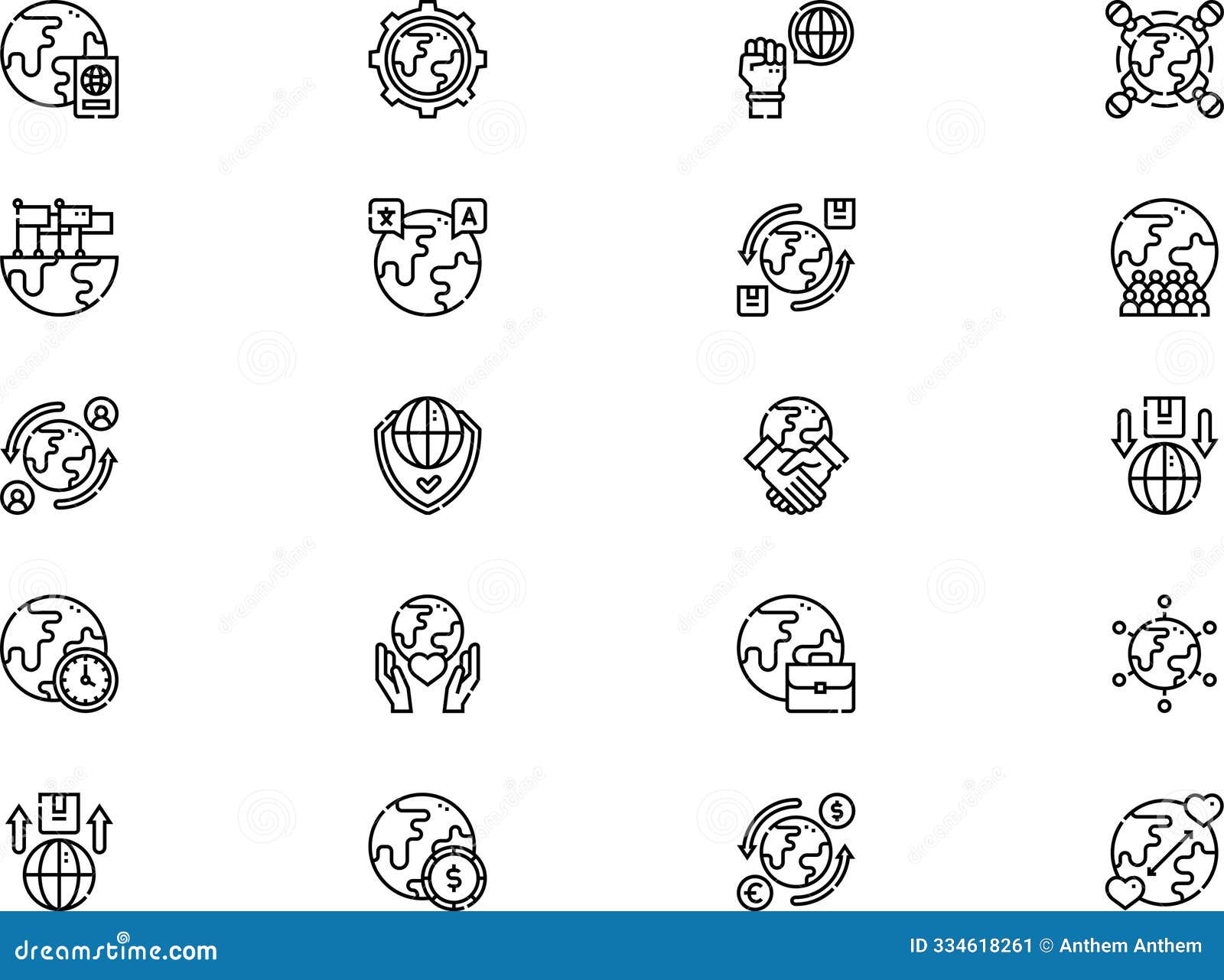 Globalization Icons Collection is a Vector Illustration with Editable ...