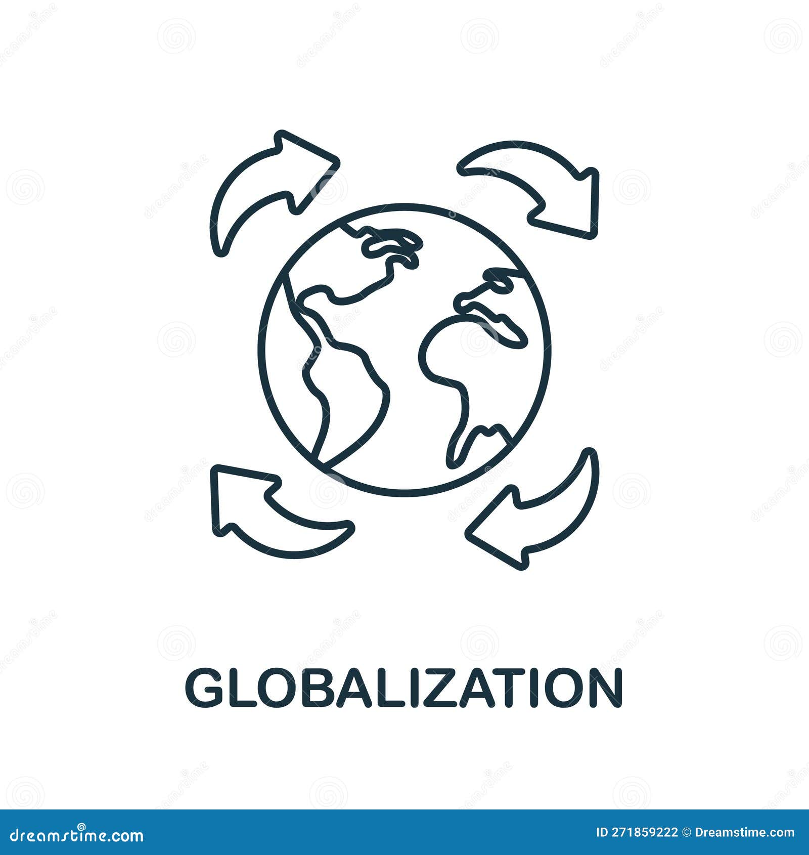 Globalization Line Icon. Monochrome Simple Globalization Outline Icon ...