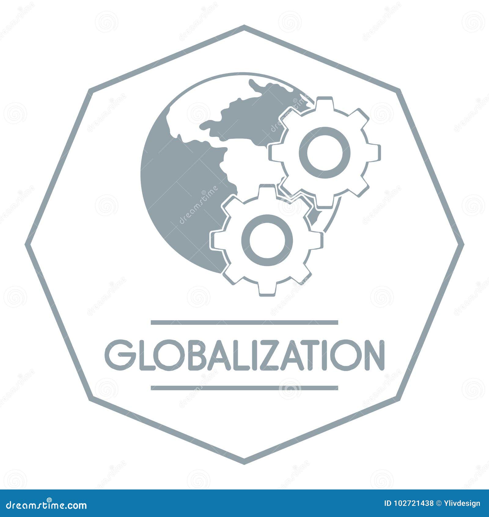 Globalization Logo, Simple Gray Style Stock Vector - Illustration of ...