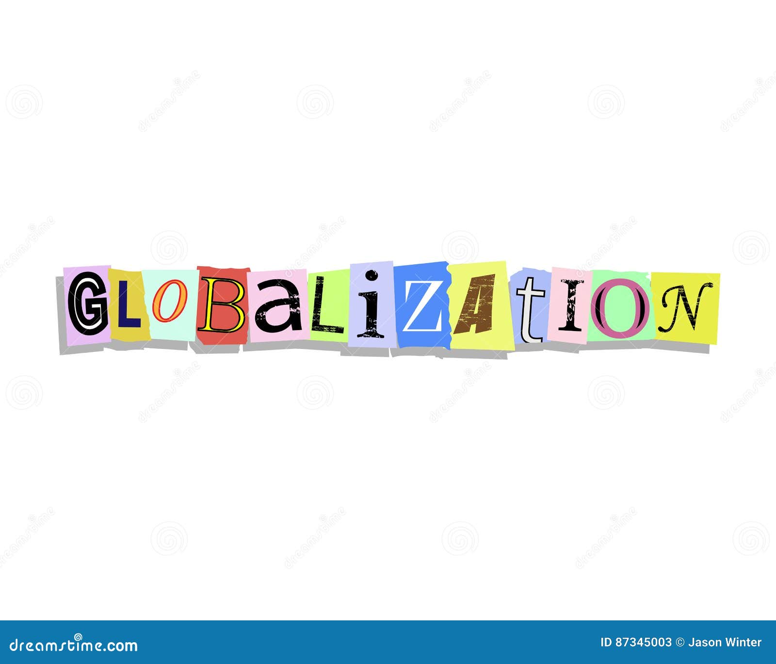 Globalization Paper Letters Stock Vector - Illustration of torn ...