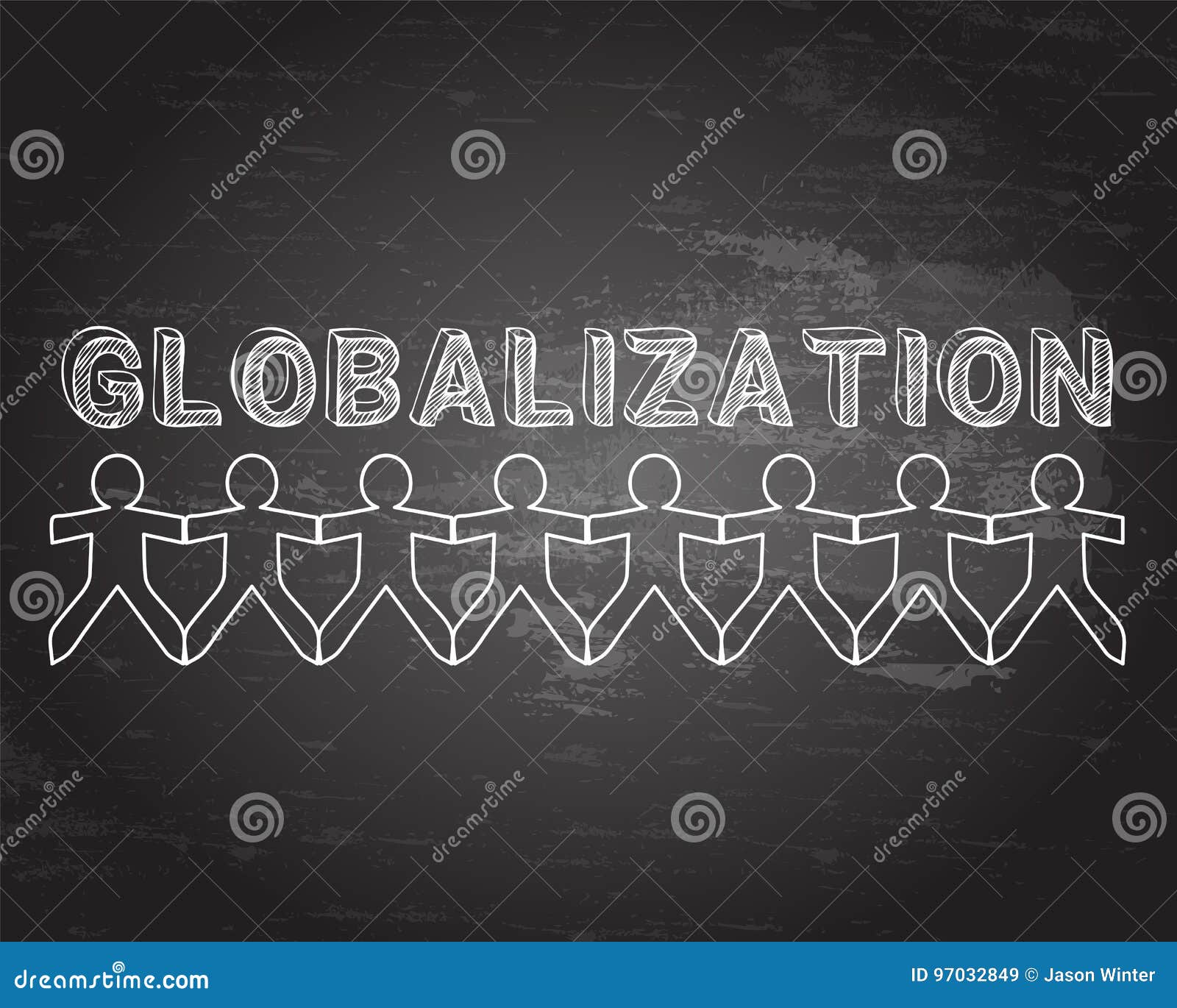 Globalization Blackboard Machine Cartoon Vector | CartoonDealer.com ...