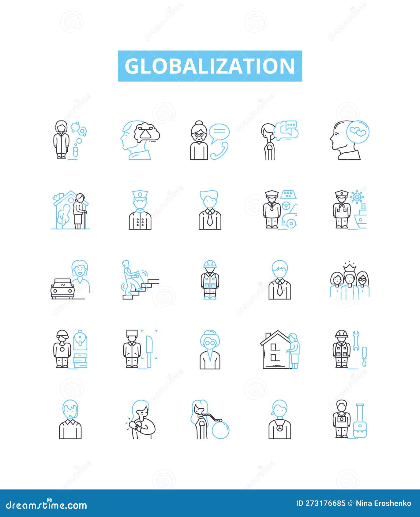 Globalization Vector Line Icons Set. Globalization ...
