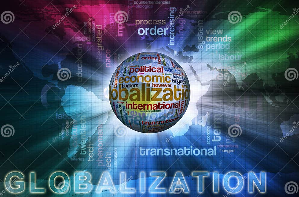 Globalization Wordcloud stock illustration. Illustration of internet ...