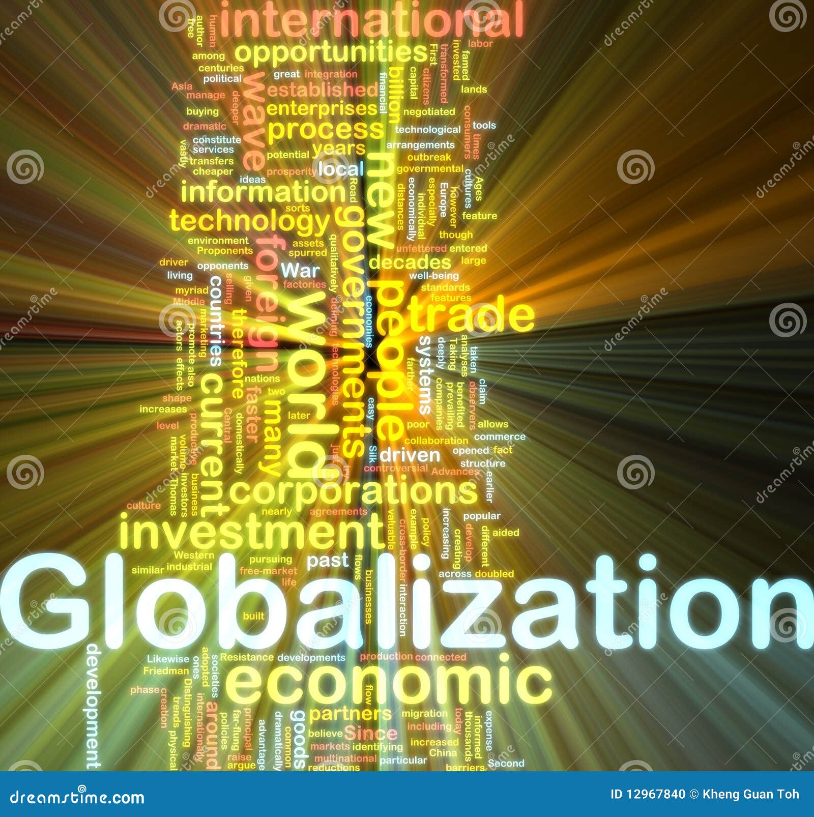 Globalization Wordcloud Glowing Stock Illustration - Illustration of ...