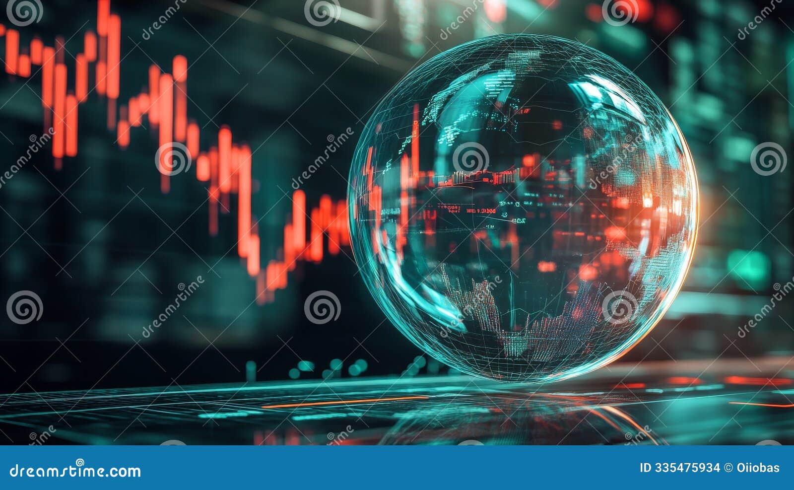 Globalized Digital Network a Crystalline Globe Reflecting Data and ...