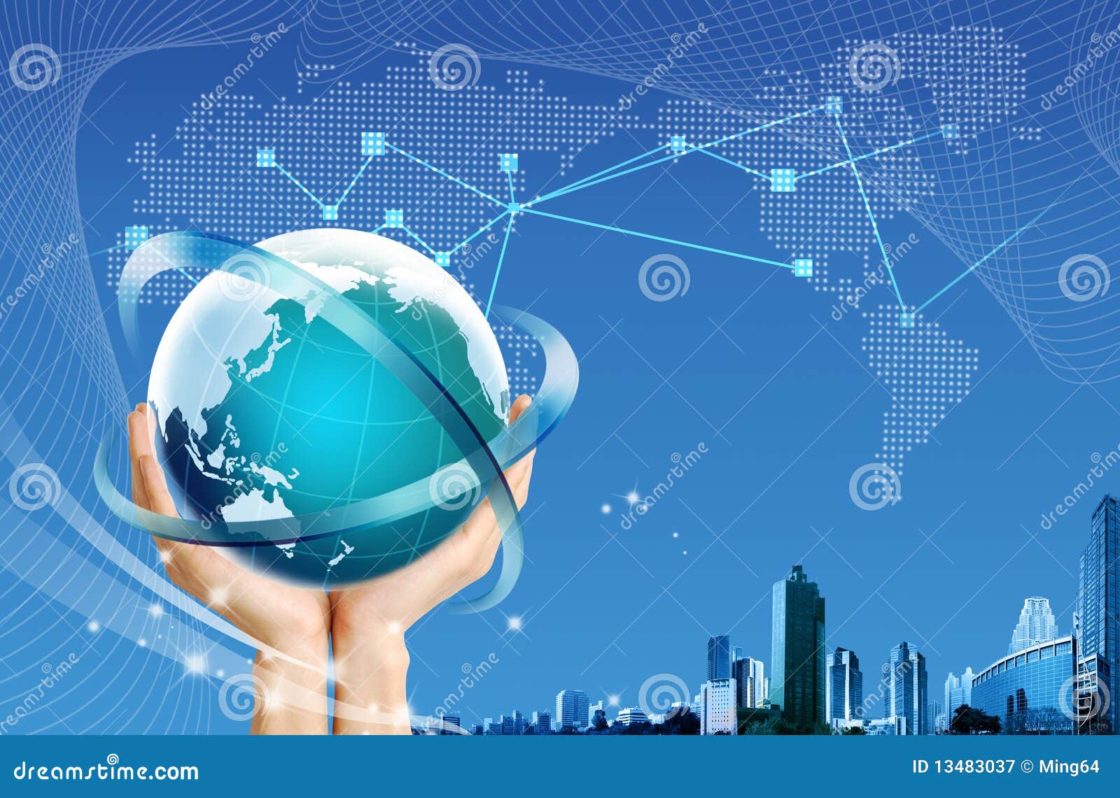 Globe on Abstract Background Stock Illustration - Illustration of ...