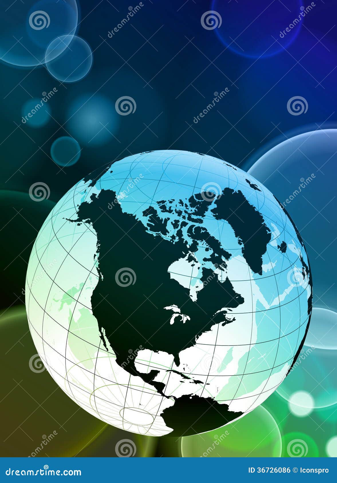 Globe on Abstract Color Background Stock Illustration - Illustration of ...