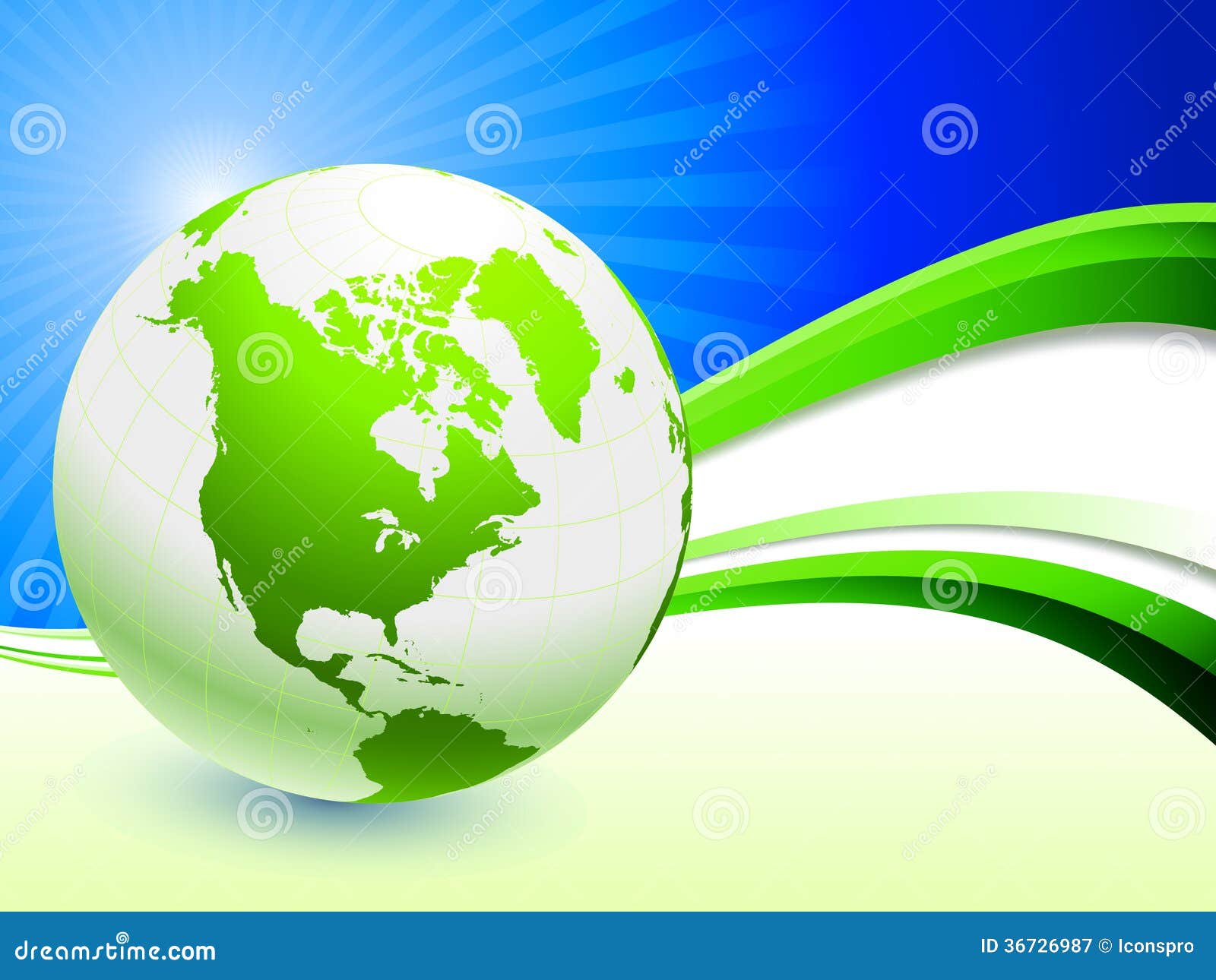 Globe on Abstract Wave Background Stock Illustration - Illustration of ...