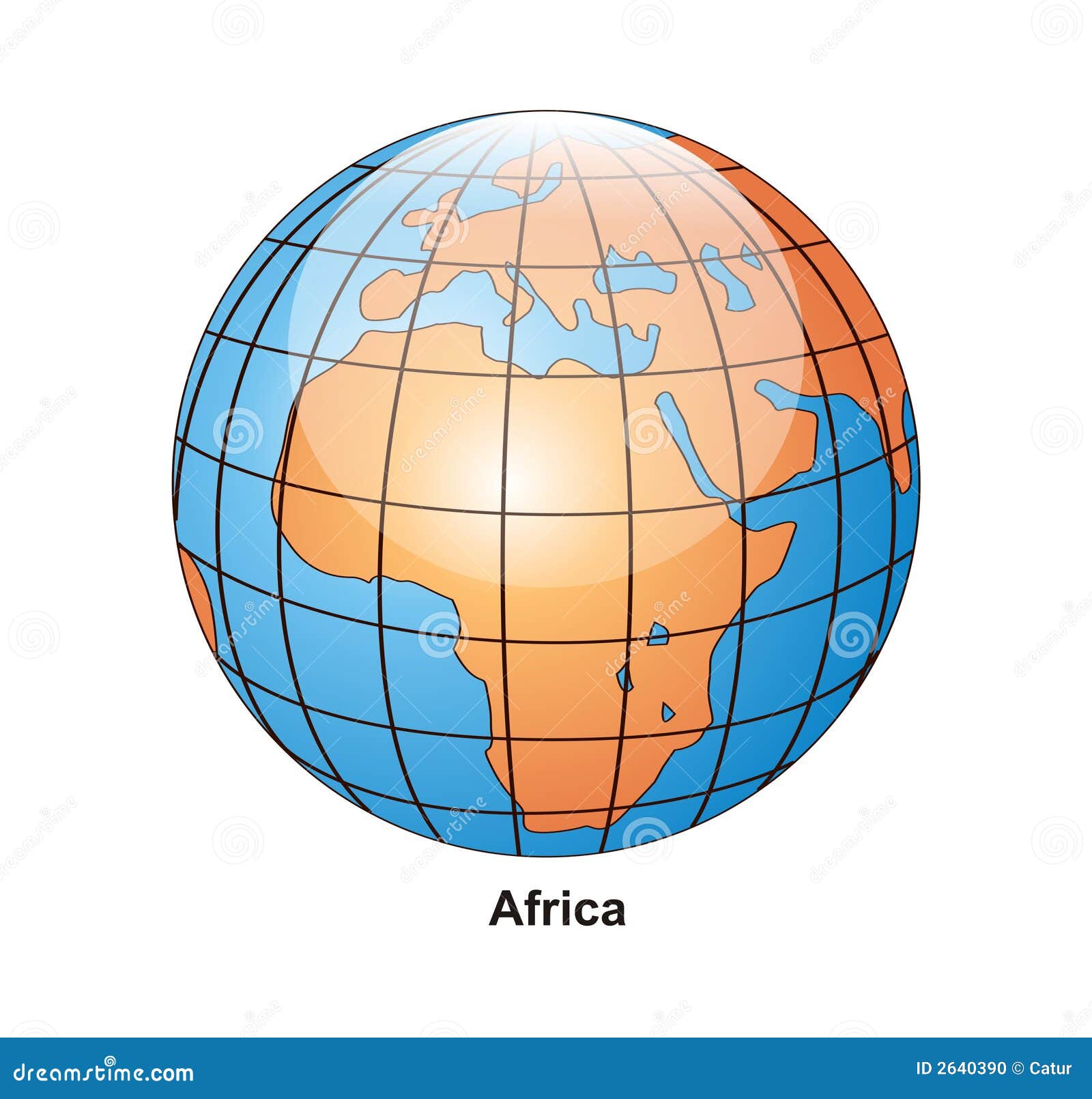 Globe Africa stock vector. Illustration of ocean, blue - 2640390