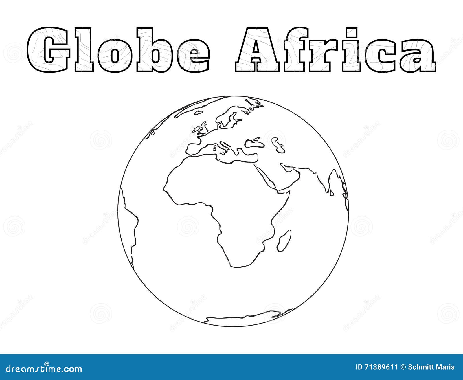 Globe Africa view stock vector. Illustration of continent - 71389611