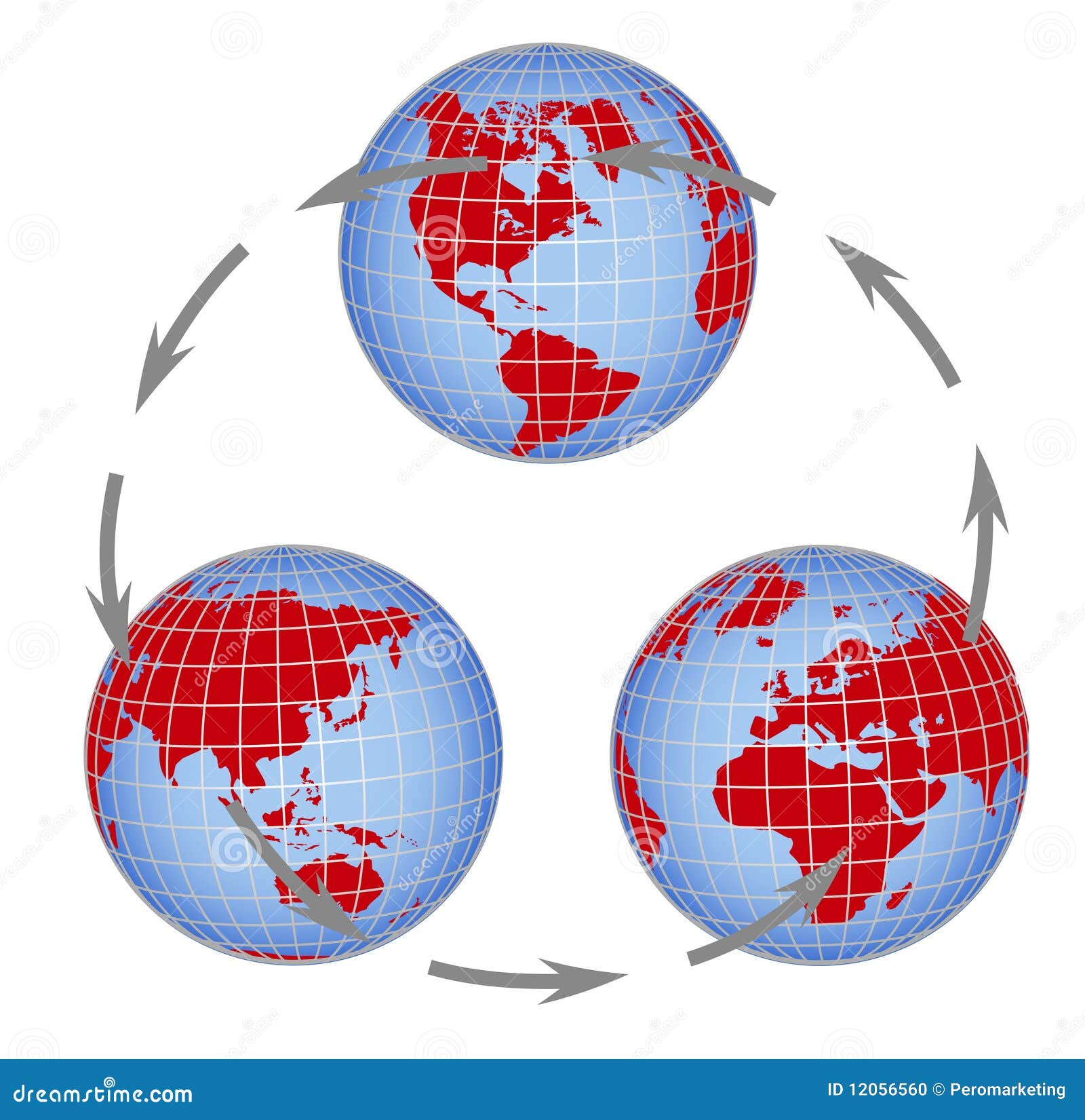 Globe all continents stock illustration. Illustration of world - 12056560