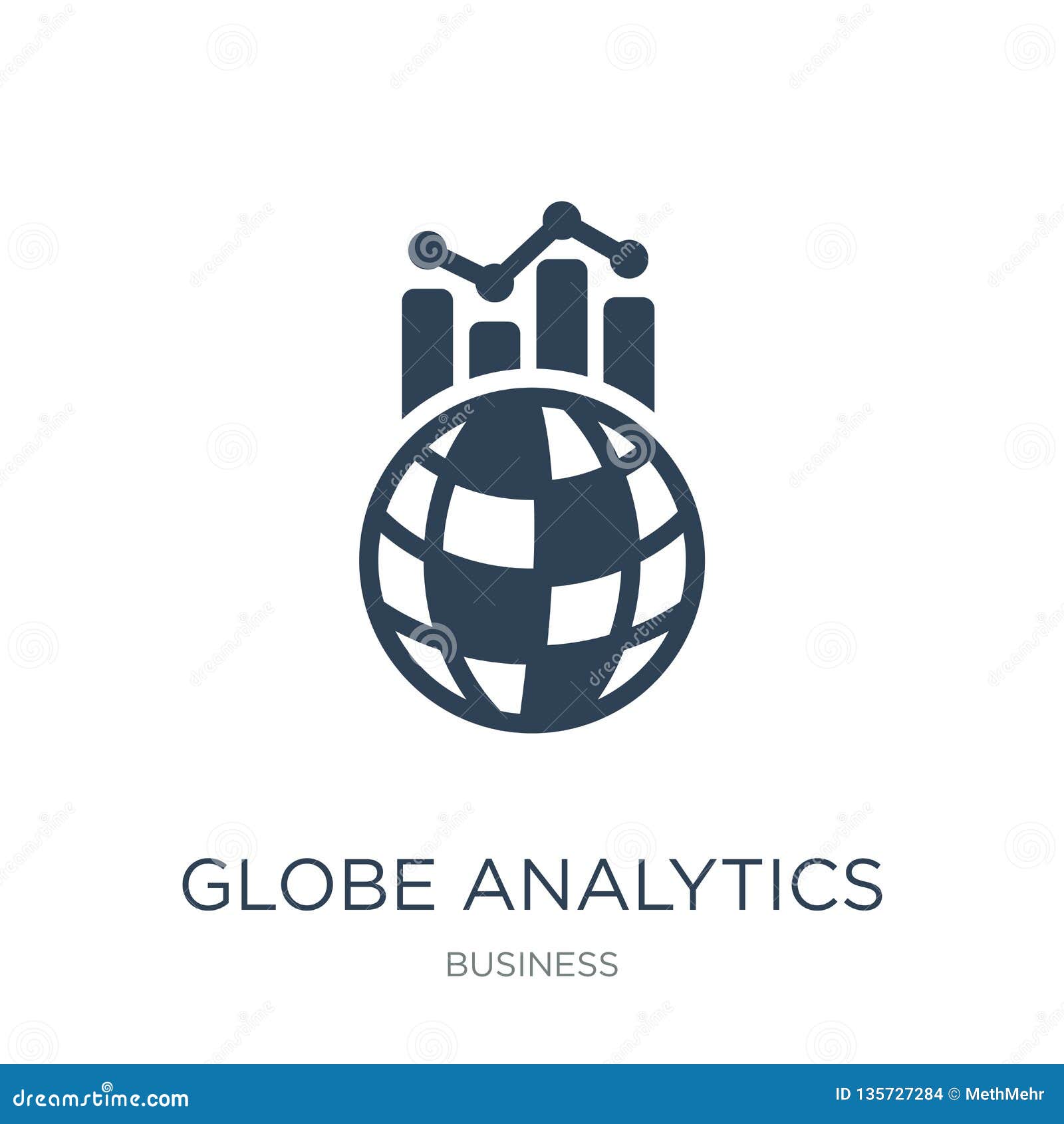 Globe Analytics Icon in Trendy Design Style. Globe Analytics Icon ...