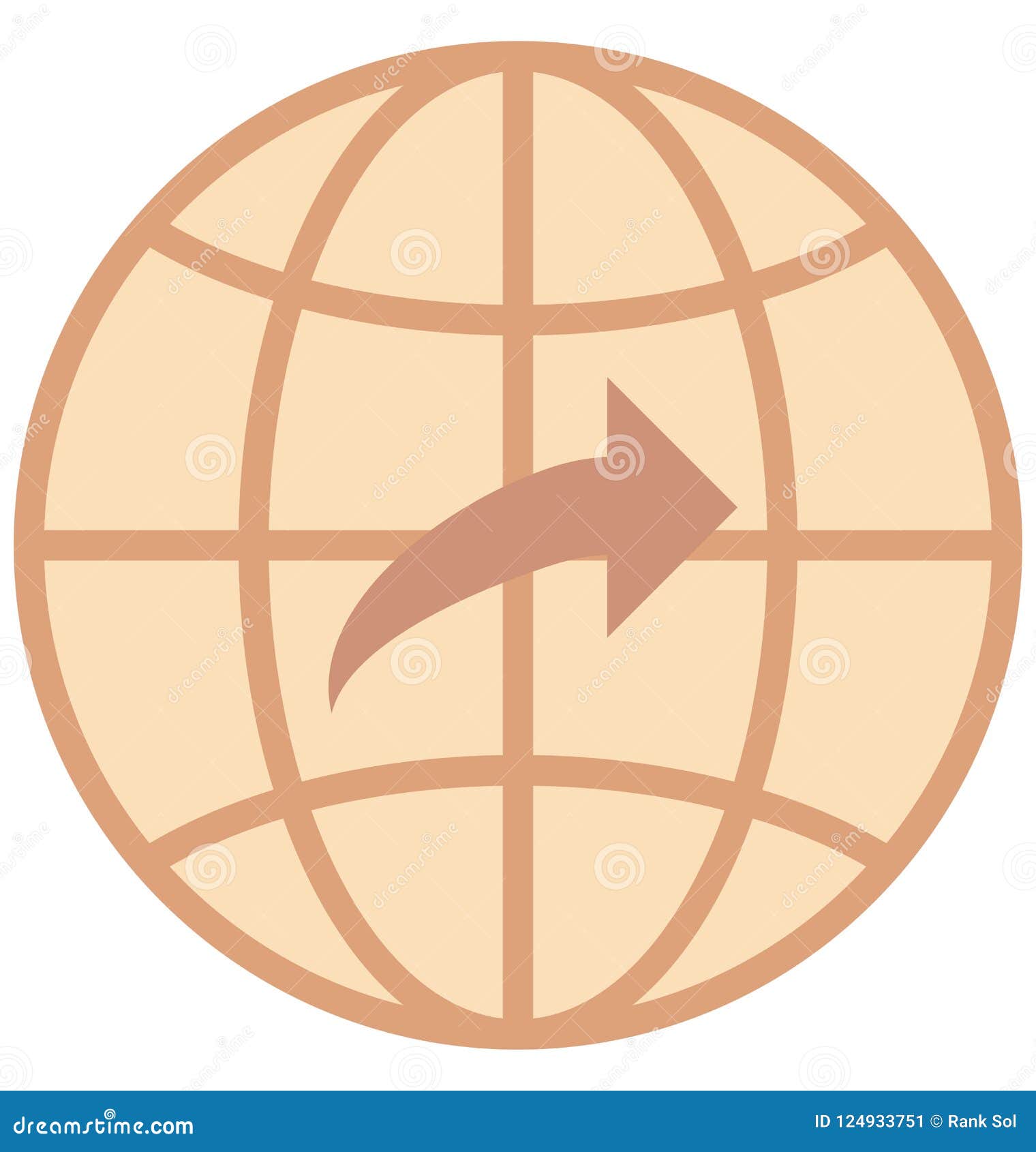 Globe with Arrow Color Isolated Vector Icon Editable Stock Vector ...