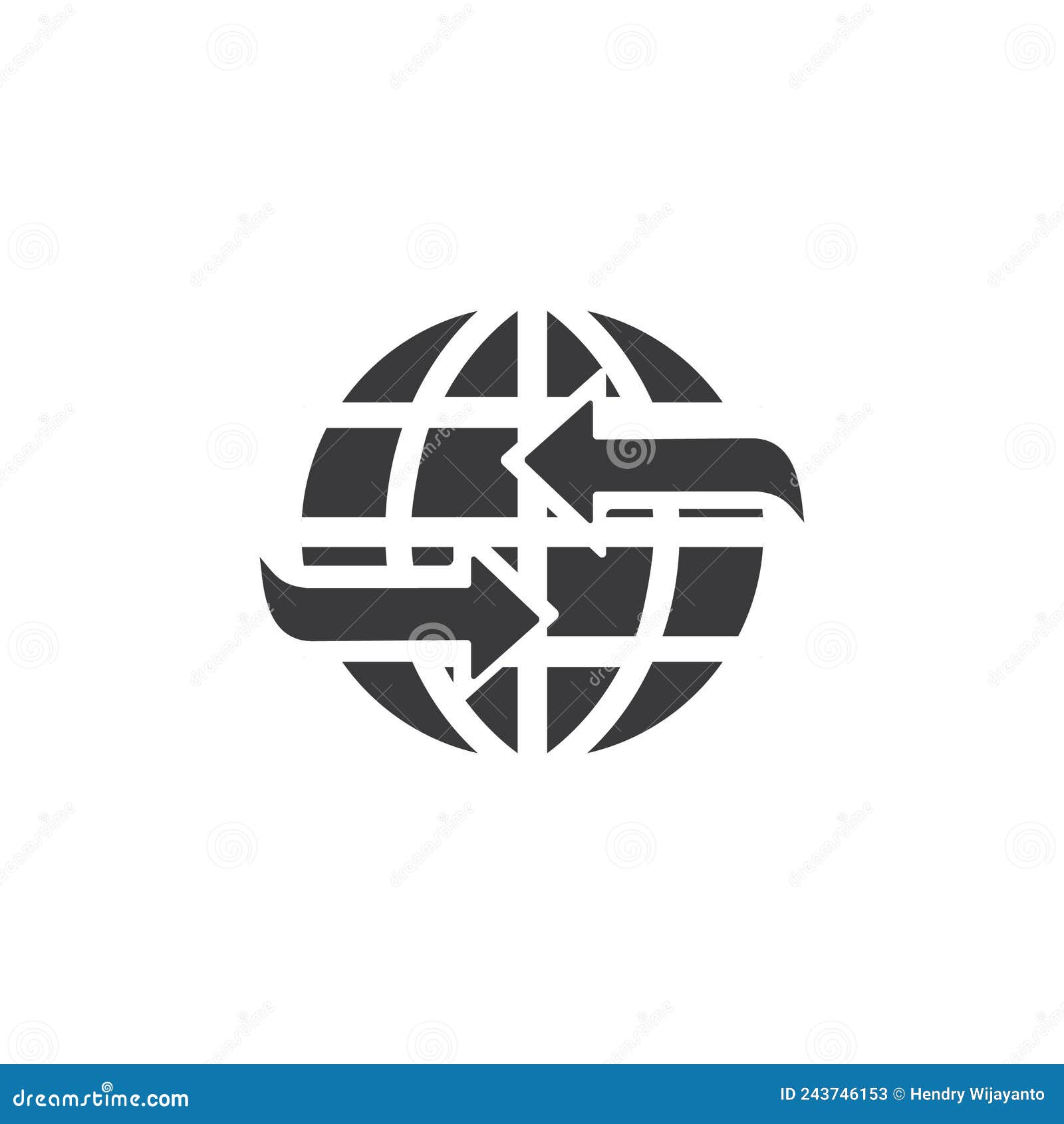 Globe with Arrow Icon and Simple Flat Symbol for Website,mobile,logo ...