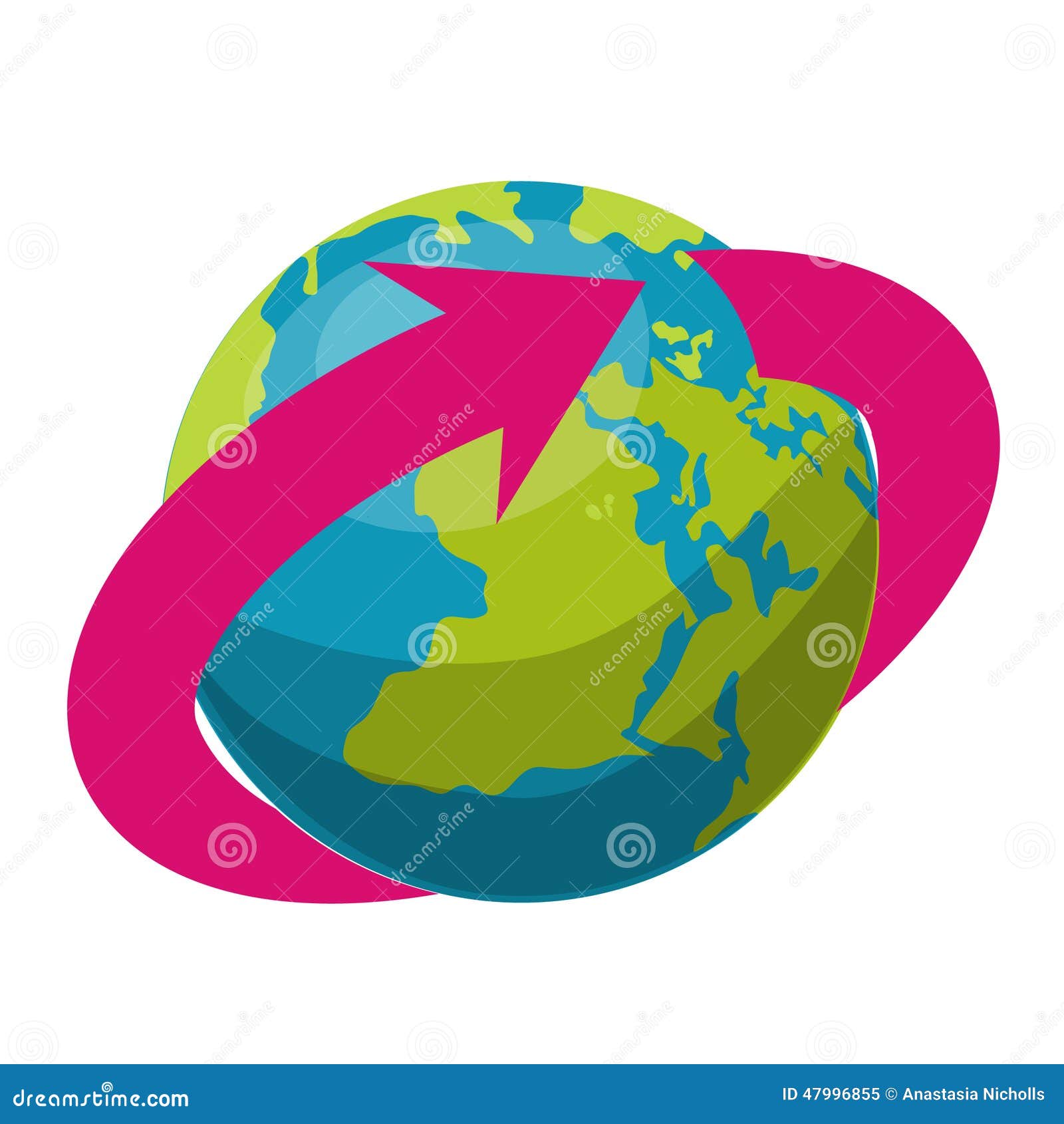 Globe and Arrow. Vector Illustration. Stock Vector - Illustration of ...