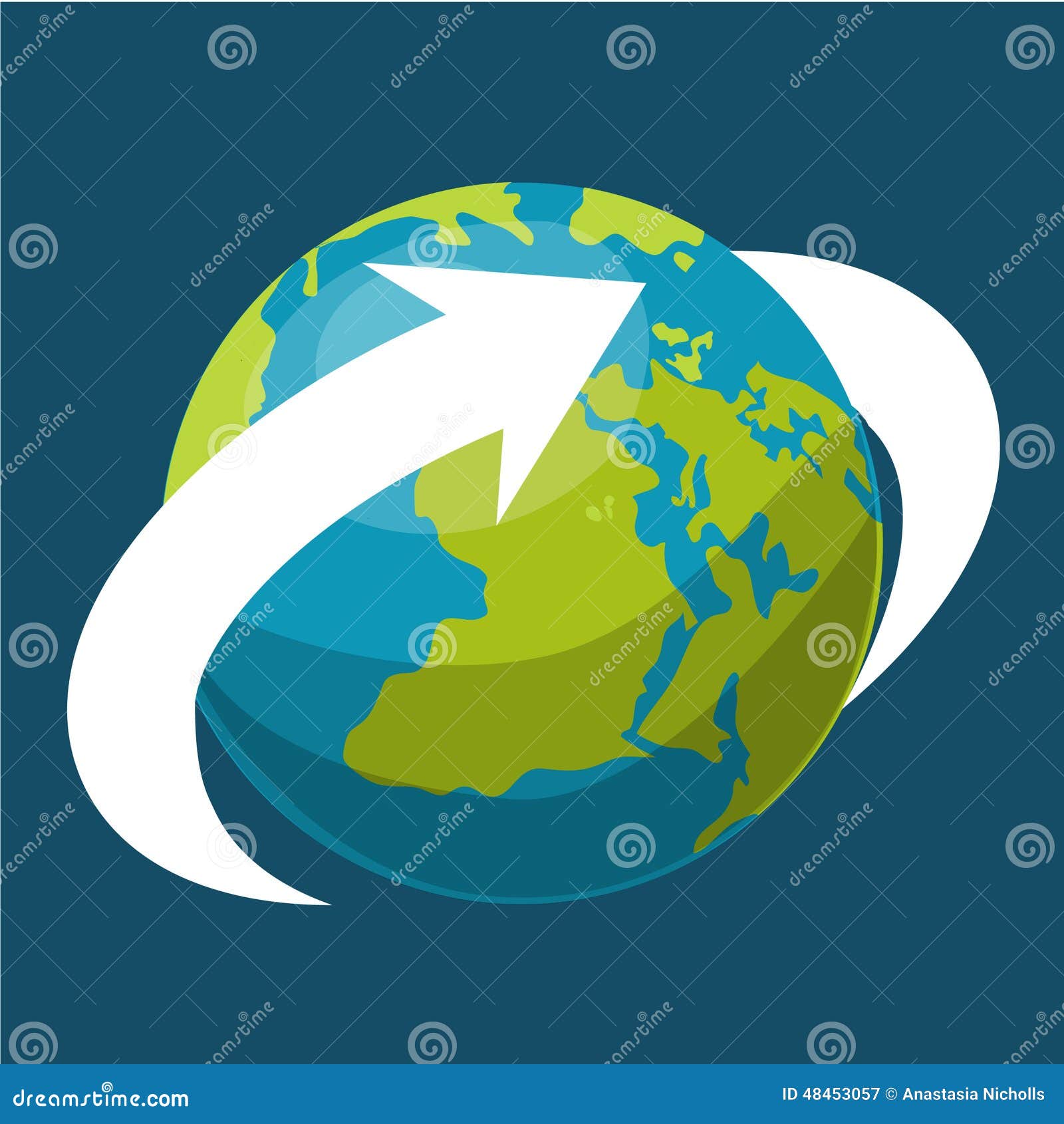 Globe and Arrow. Vector Illustration. Stock Vector - Illustration of ...