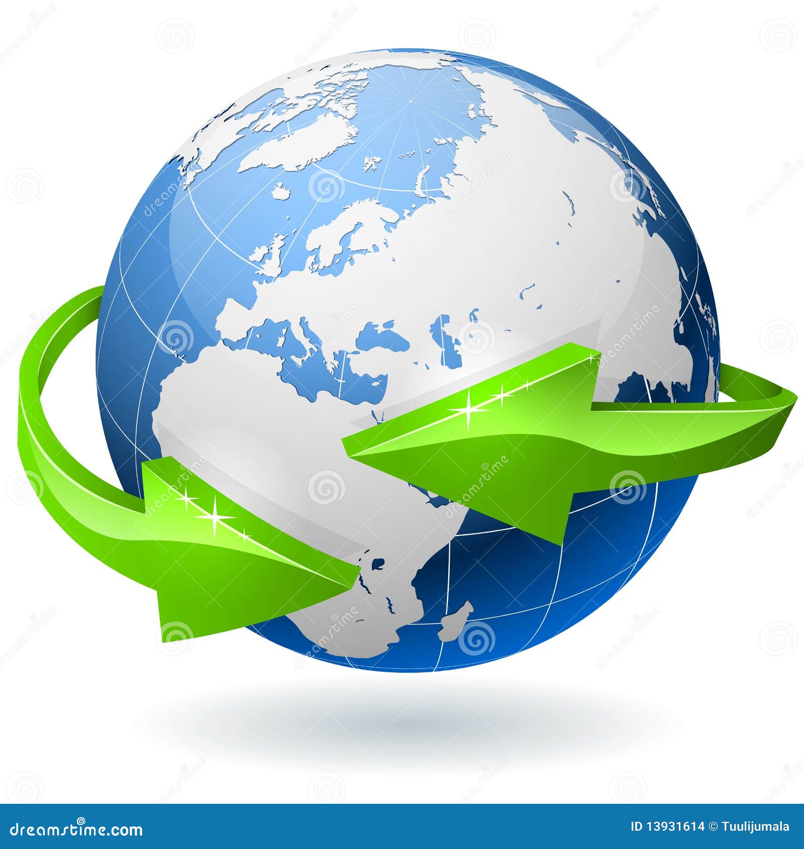 Globe with arrows stock vector. Illustration of globalization - 13931614