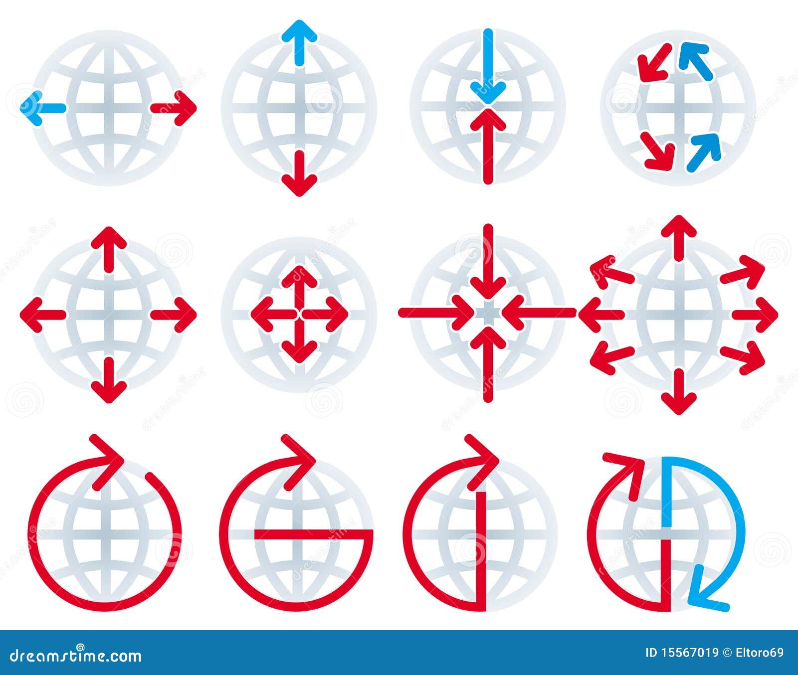 Globe with arrows stock vector. Illustration of design - 15567019