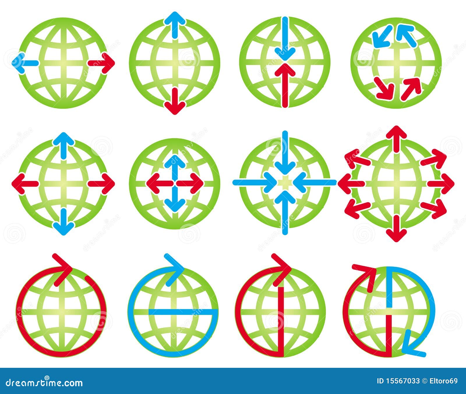 Globe with arrows stock vector. Illustration of business - 15567033