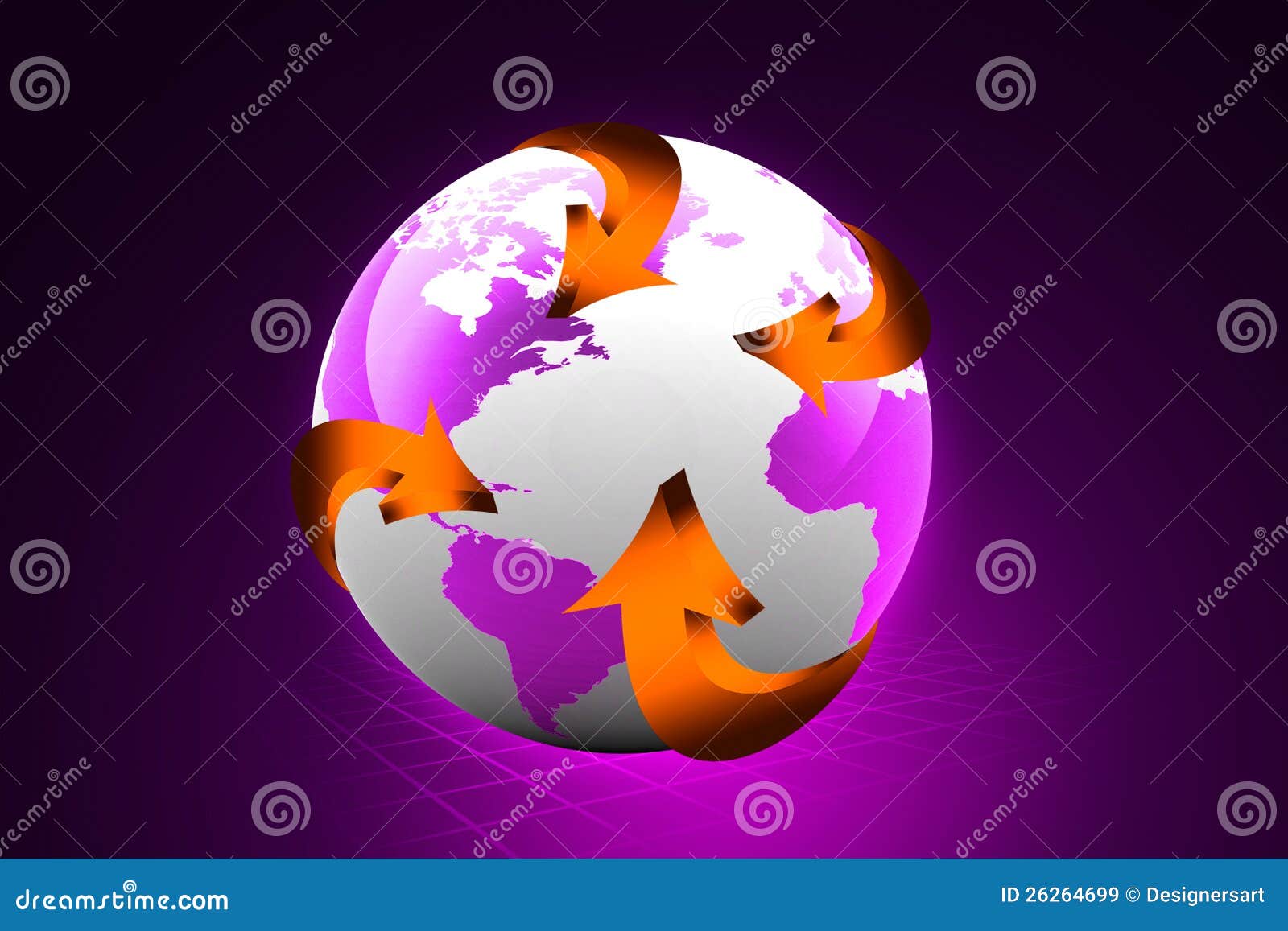 Globe with arrows stock illustration. Illustration of global - 26264699