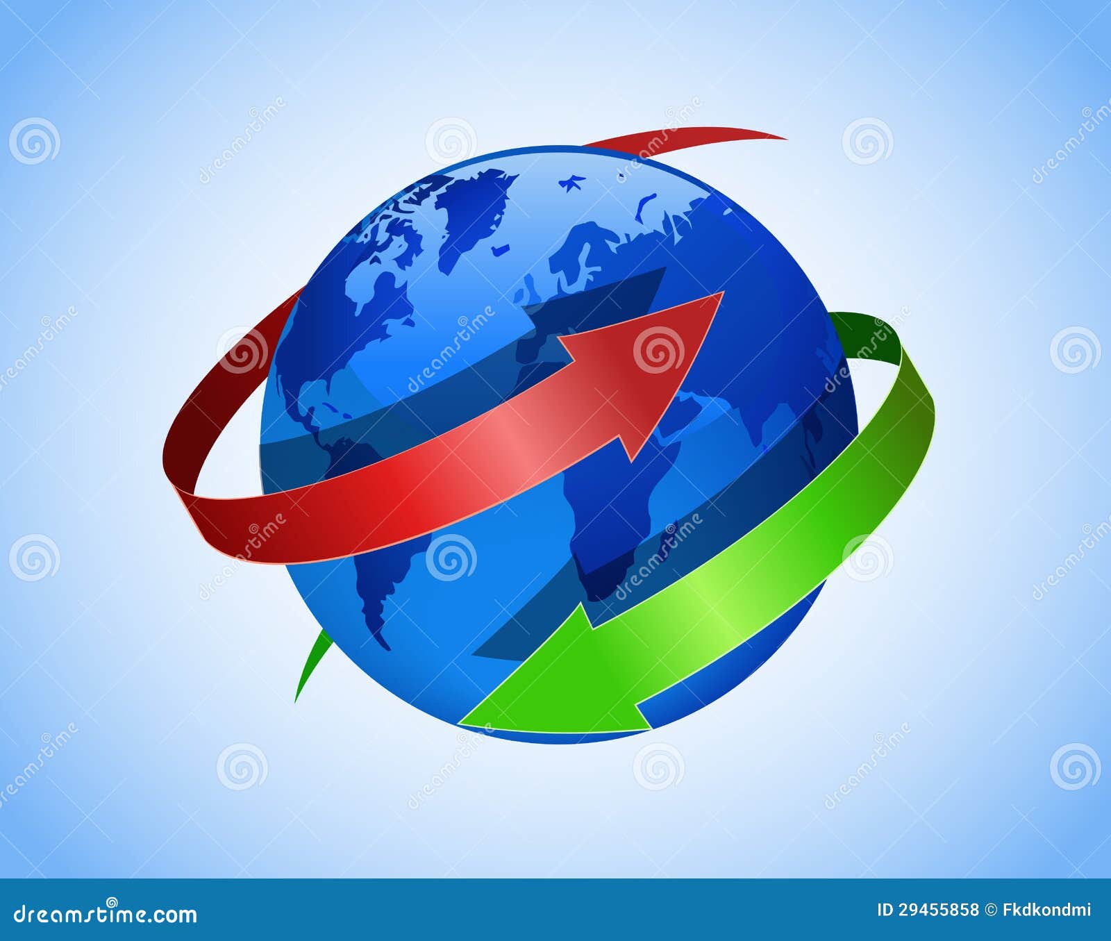 Globe and arrows. stock vector. Illustration of motion - 29455858