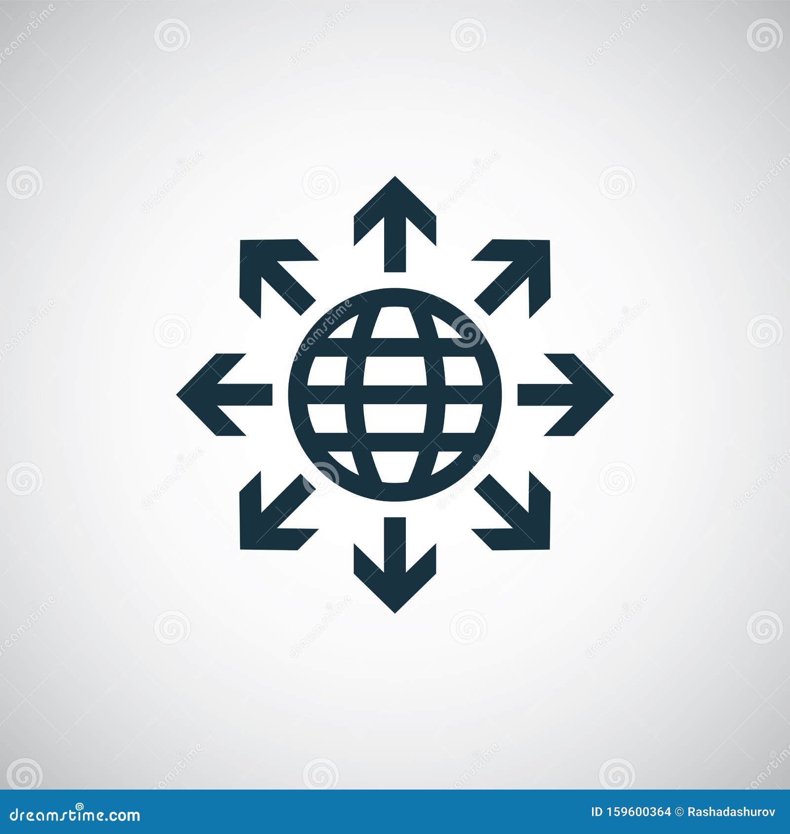 Globe With Arrows Concept Icon Set. Planet Earth And Arrows Symbols ...