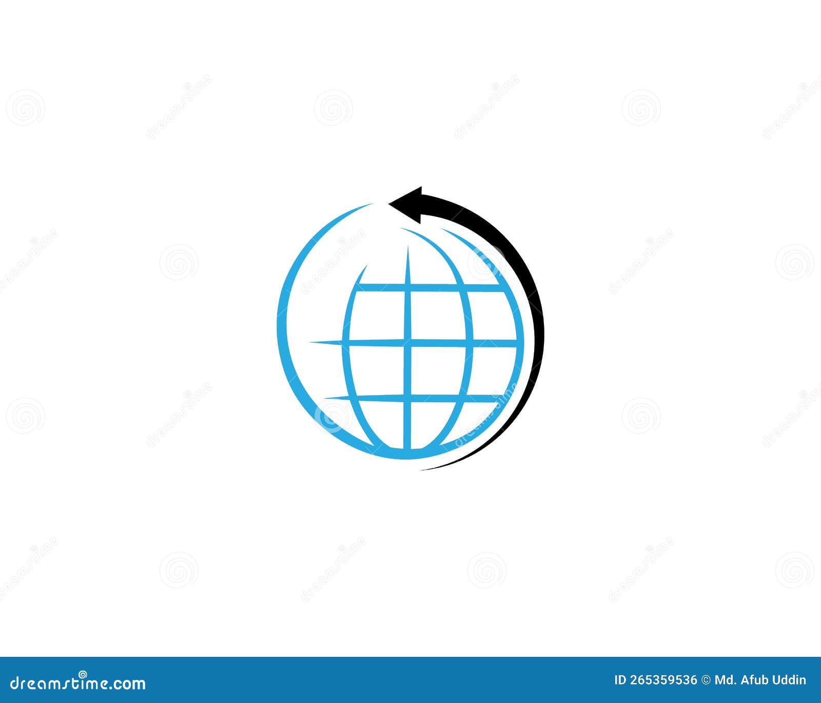 Globe with Arrows Round Line Icon Logo Design Stock Vector ...