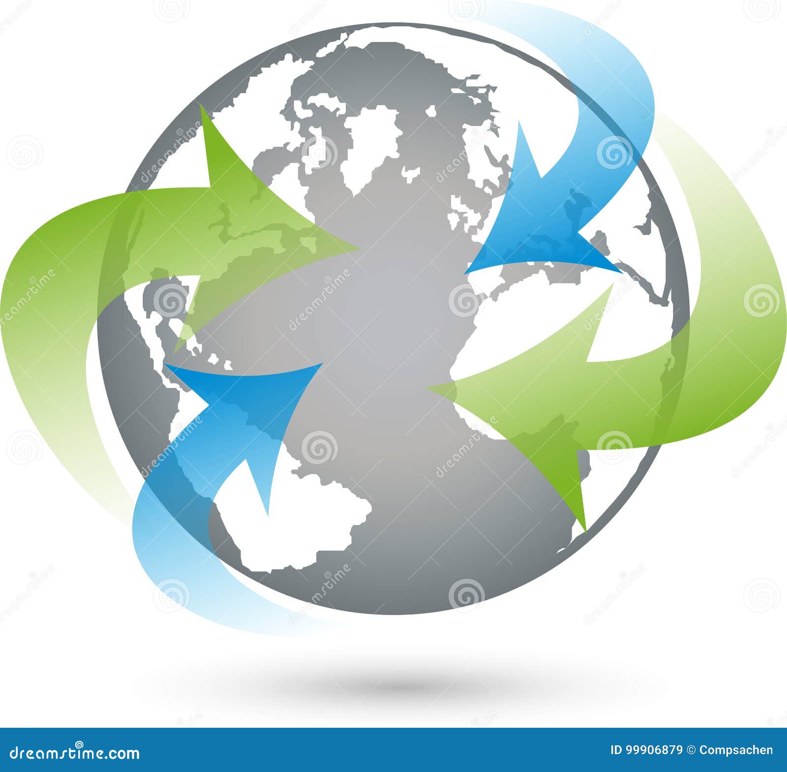 Globe With Arrows Concept Icon Set. Planet Earth And Arrows Symbols ...