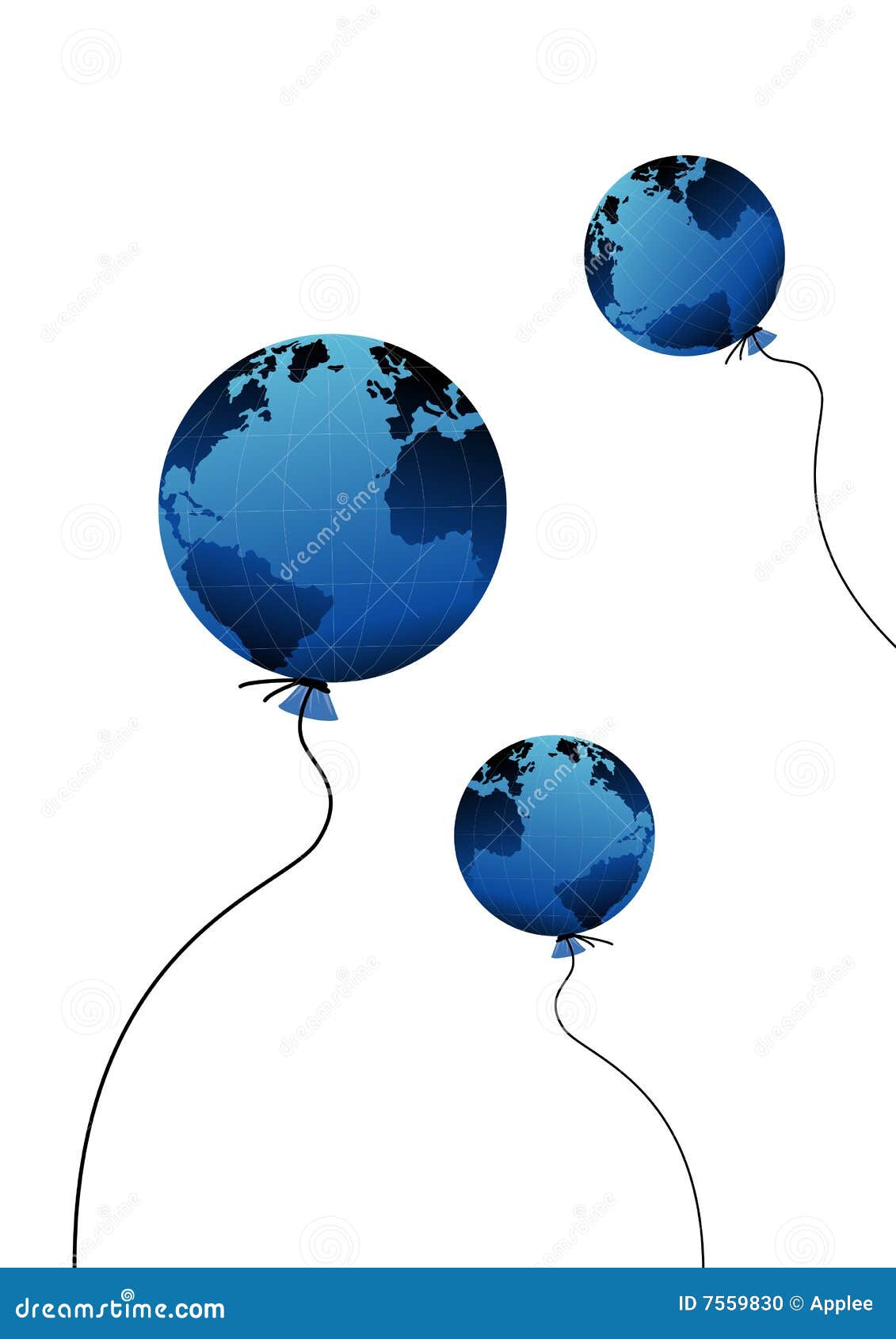 Globe as baloon stock vector. Illustration of land, edge - 7559830