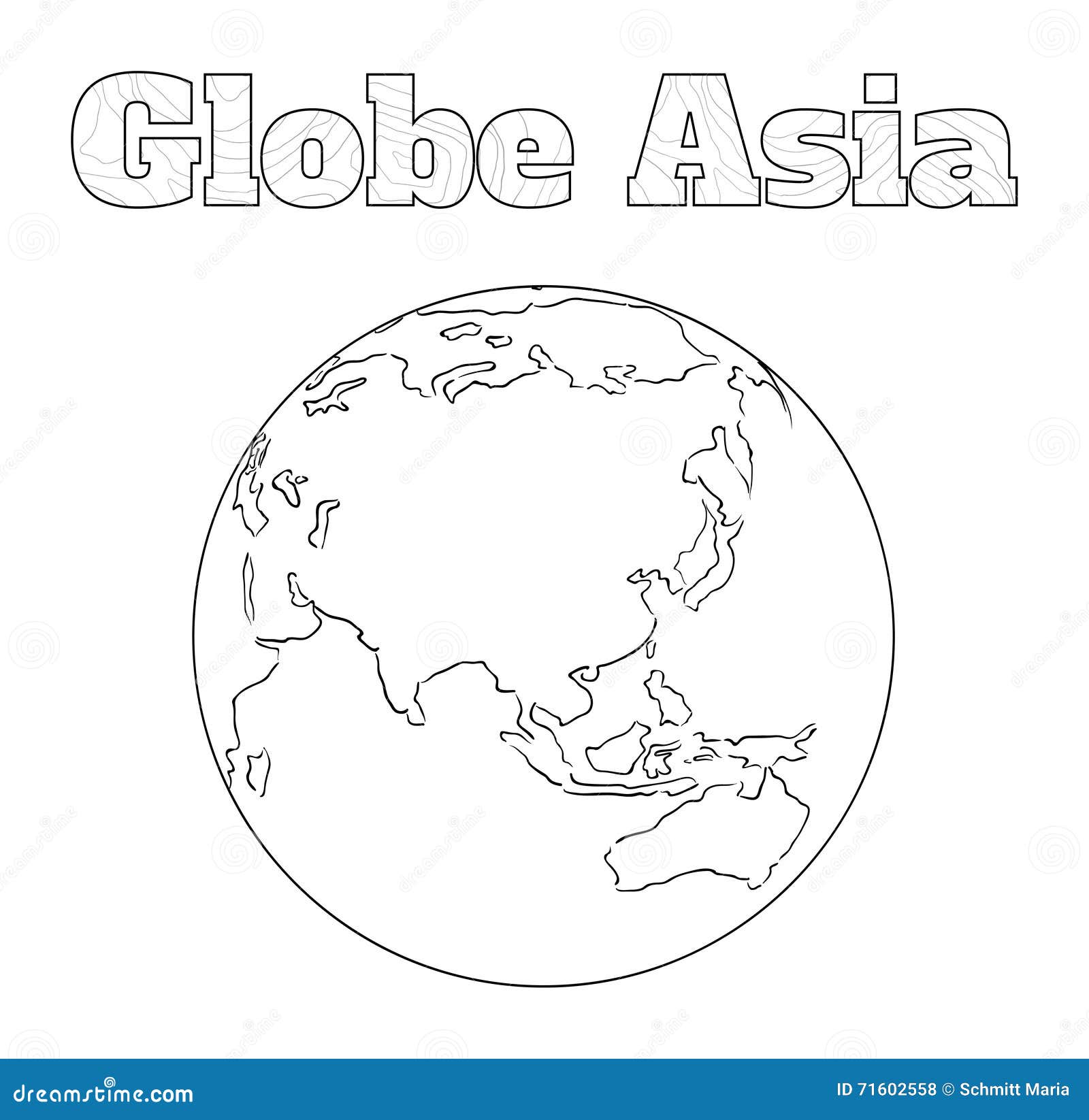 Globe Asia view stock vector. Illustration of geography - 71602558