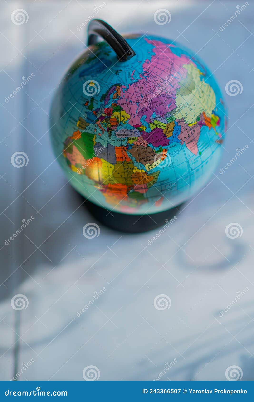 Globe on the Background of the Map of Ukraine Stock Image - Image of ...