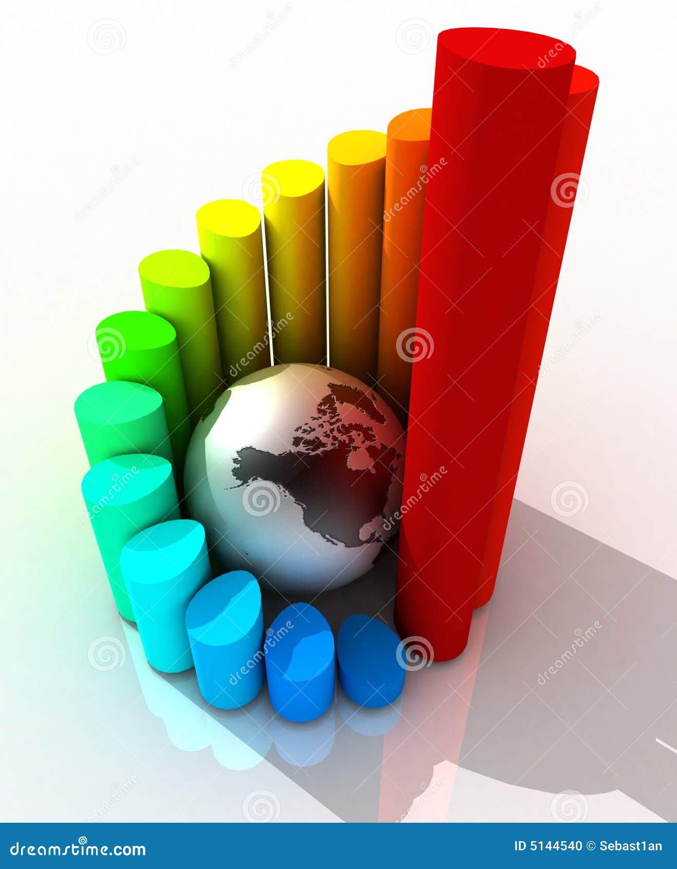 Globe And Bar Chart Stock Photography | CartoonDealer.com #5144540