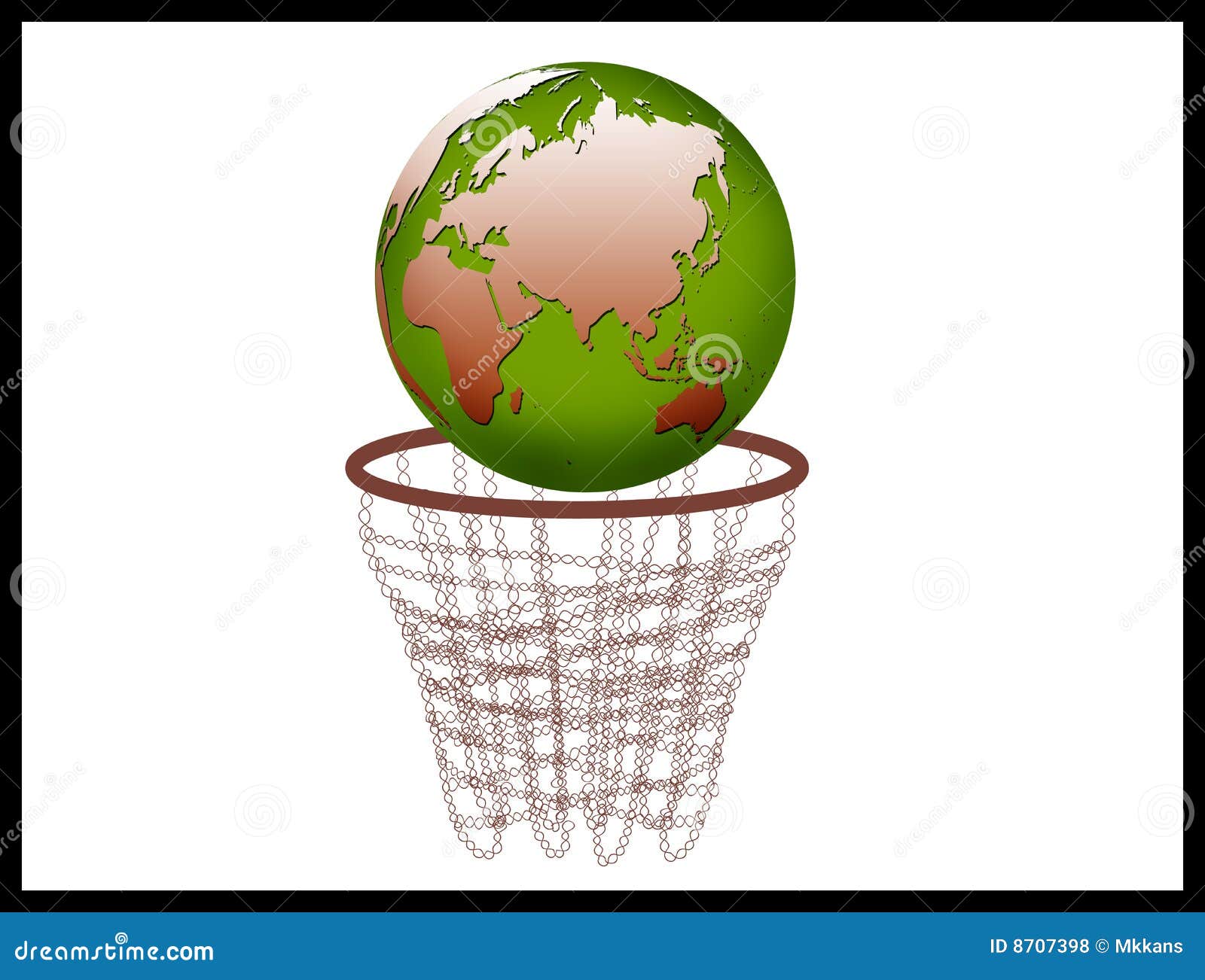 Globe with basket stock illustration. Illustration of world - 8707398
