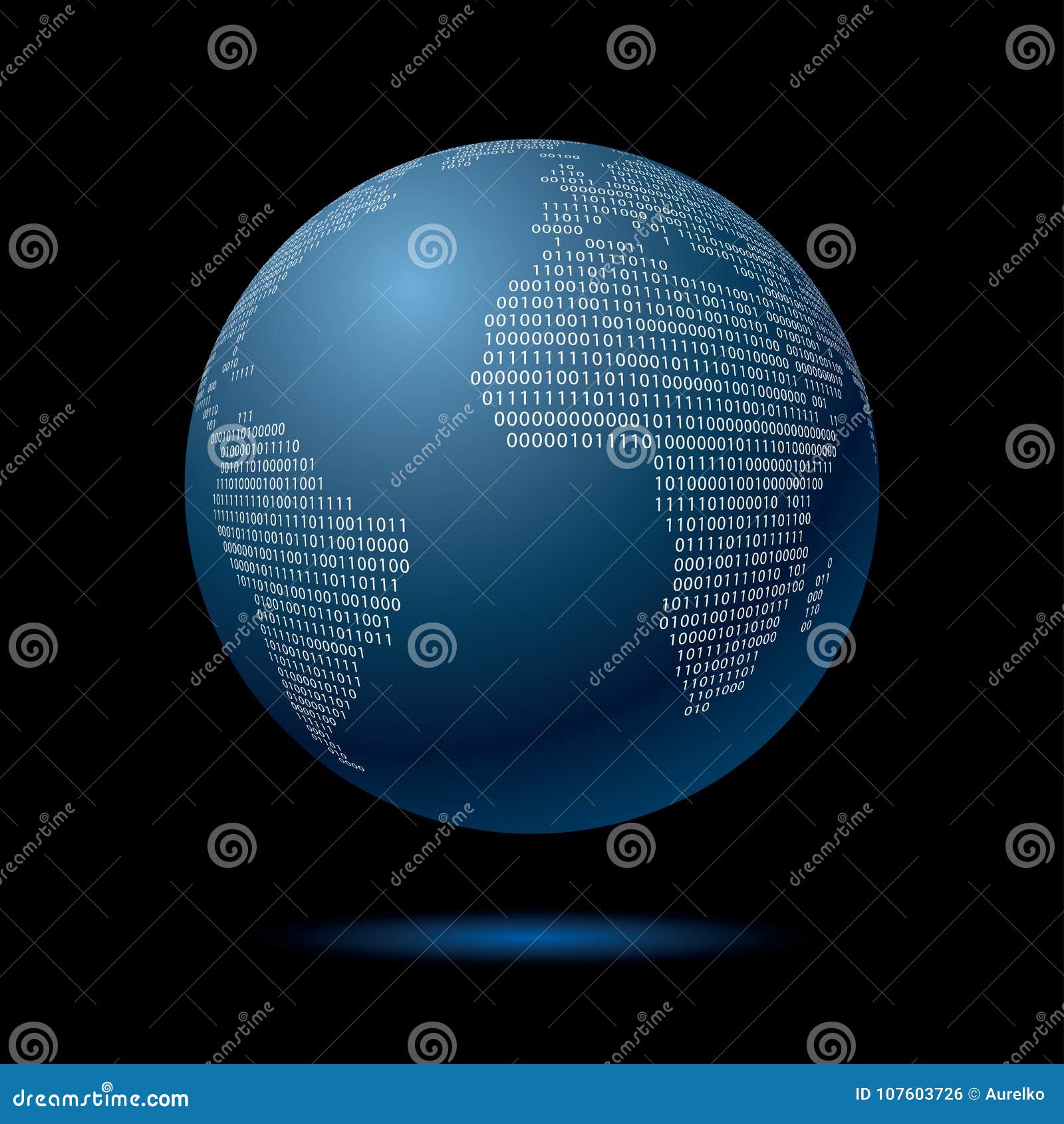 Globe binary blue stock vector. Illustration of clean - 107603726