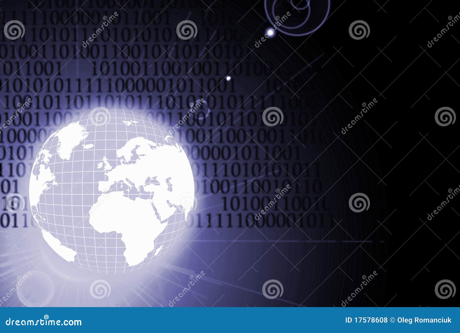 Globe and binary code stock illustration. Illustration of downloading ...