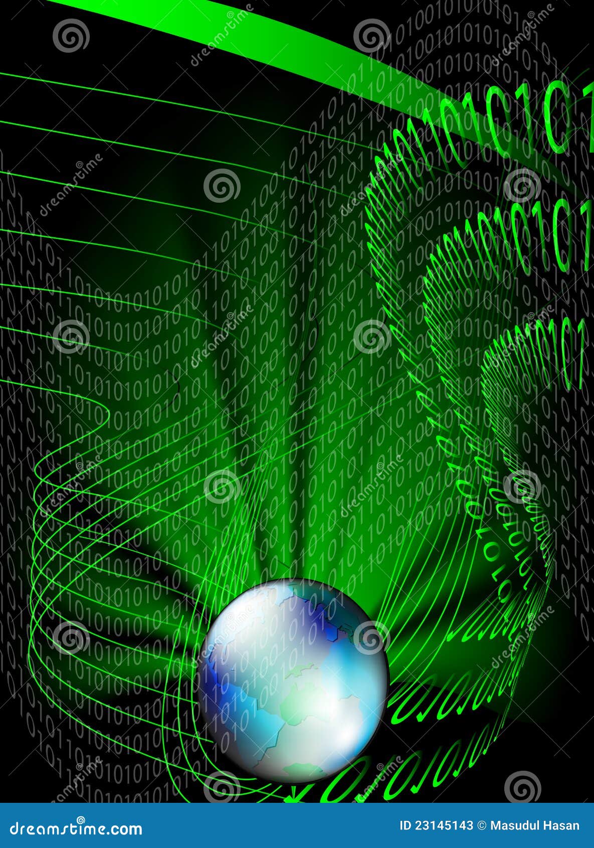 Globe and binary code stock illustration. Illustration of graphic ... Globe and binary code stock illustration. Illustration of graphic ...