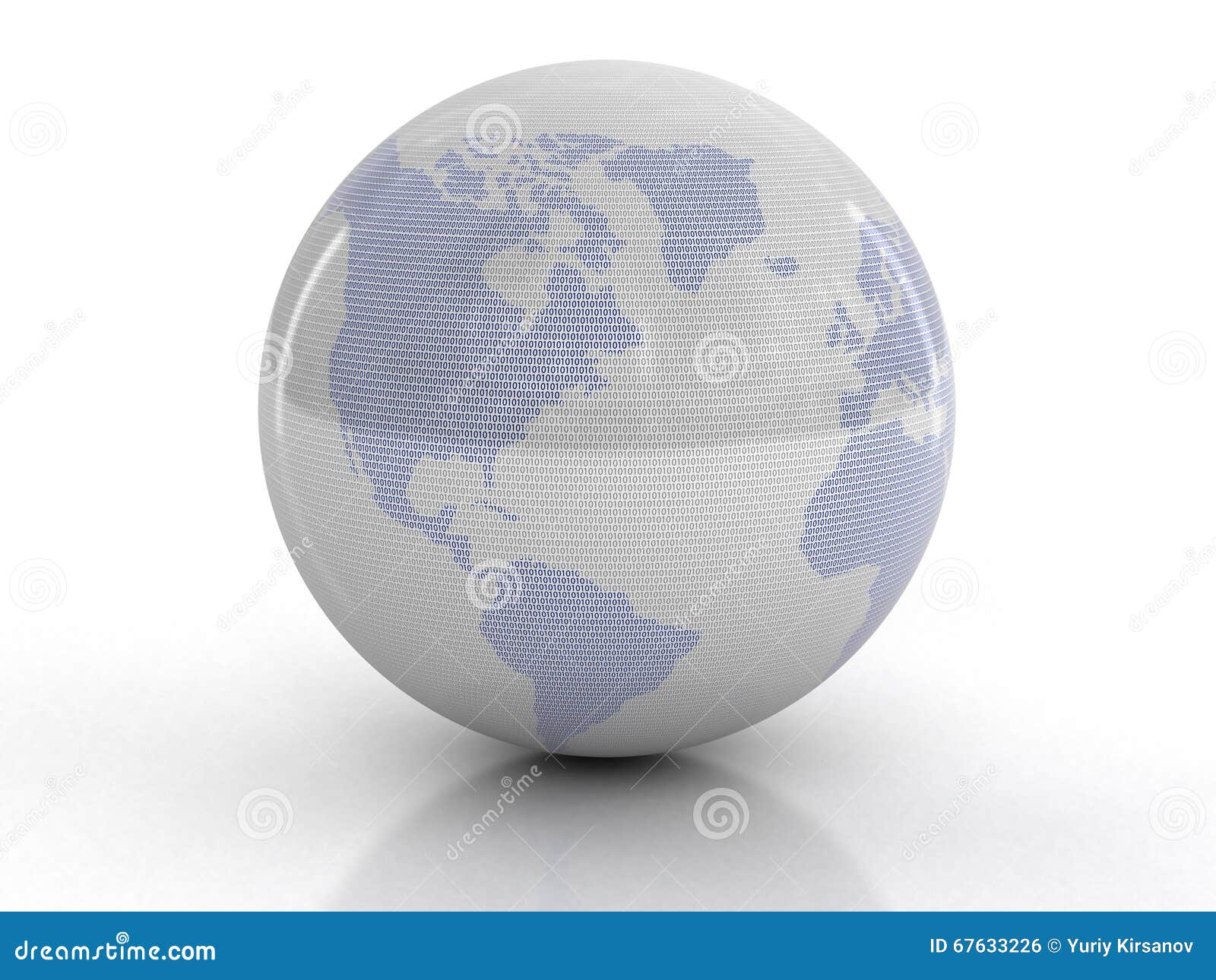 Globe with Binary Code stock illustration. Illustration of white - 67633226