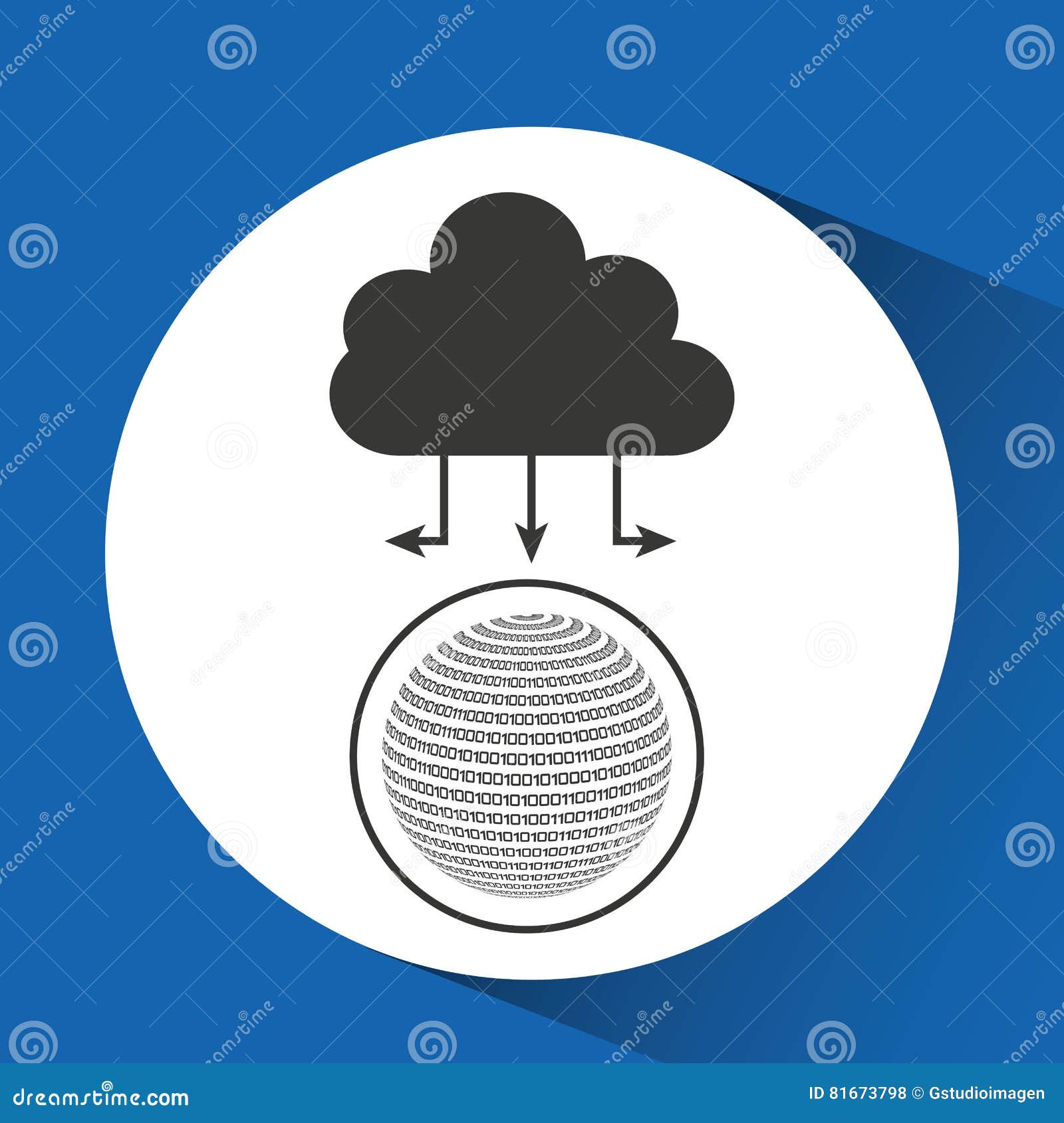 Globe Binary Concept Cloud Connected Stock Vector - Illustration of connect, concept: 81673798