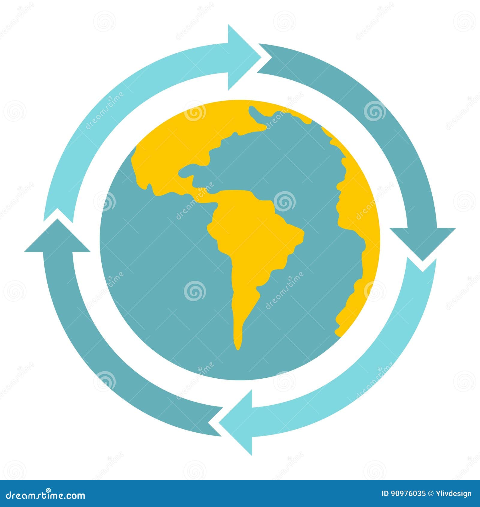 Globe with Blue Arrows Icon Isolated Stock Vector - Illustration of ...