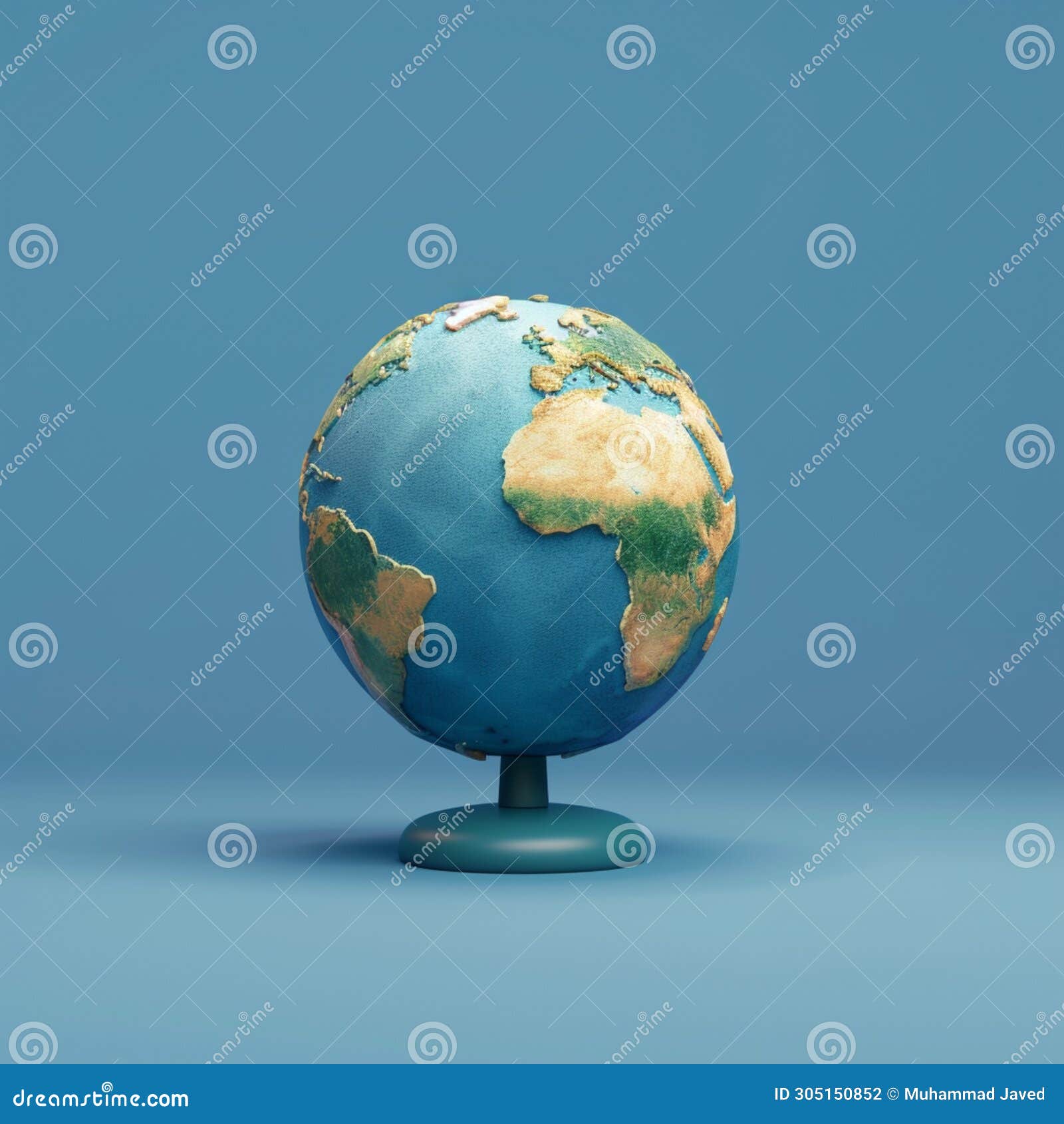 Globe on Blue Background 3D Rendering for a Striking Visual Stock ...