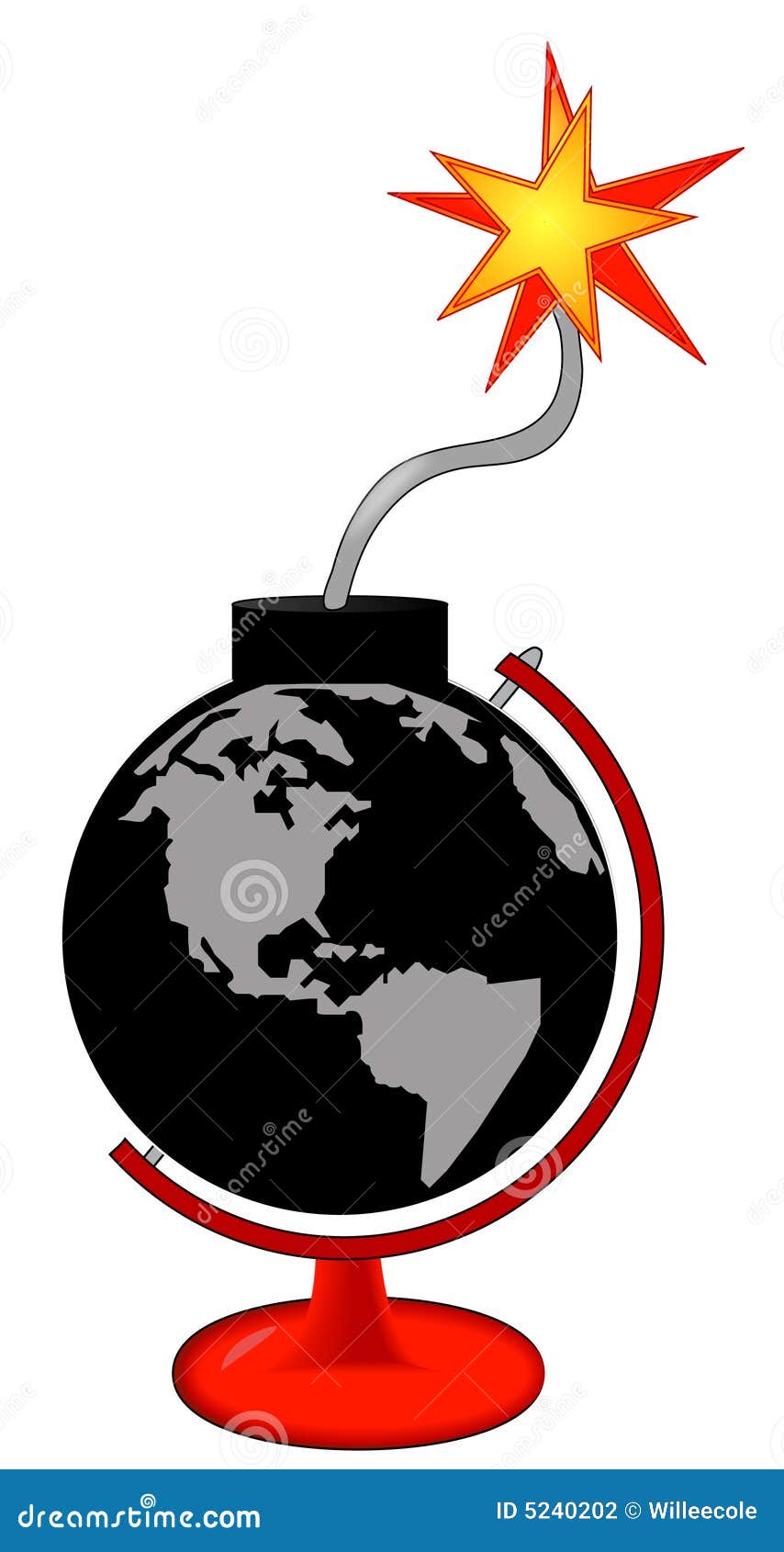Globe bomb in stand stock vector. Illustration of missile - 5240202
