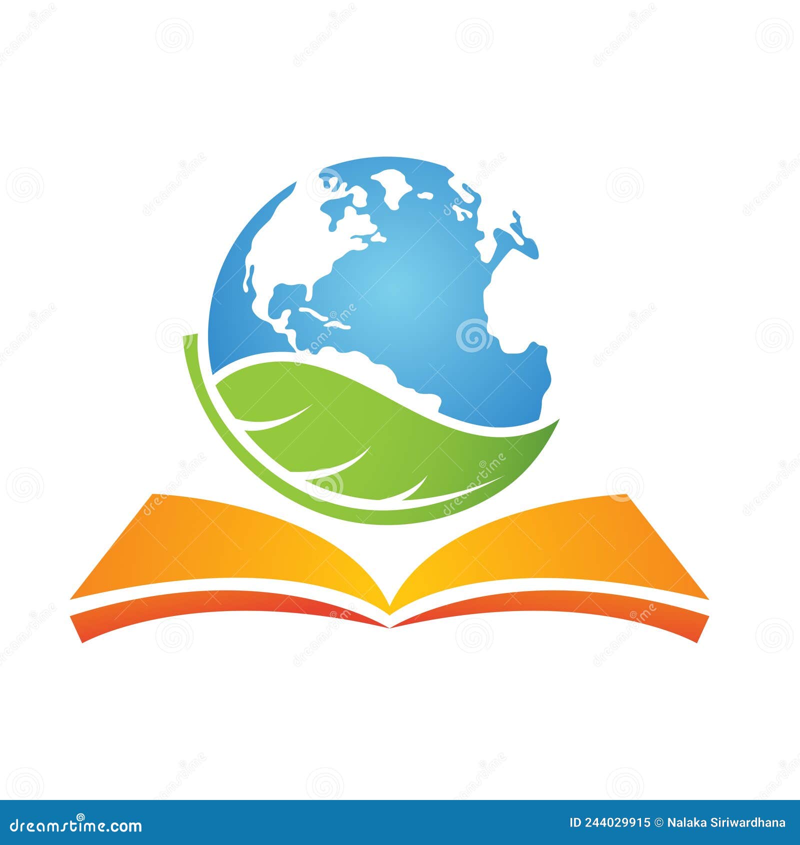 Globe book logo icon. stock vector. Illustration of star - 244029915