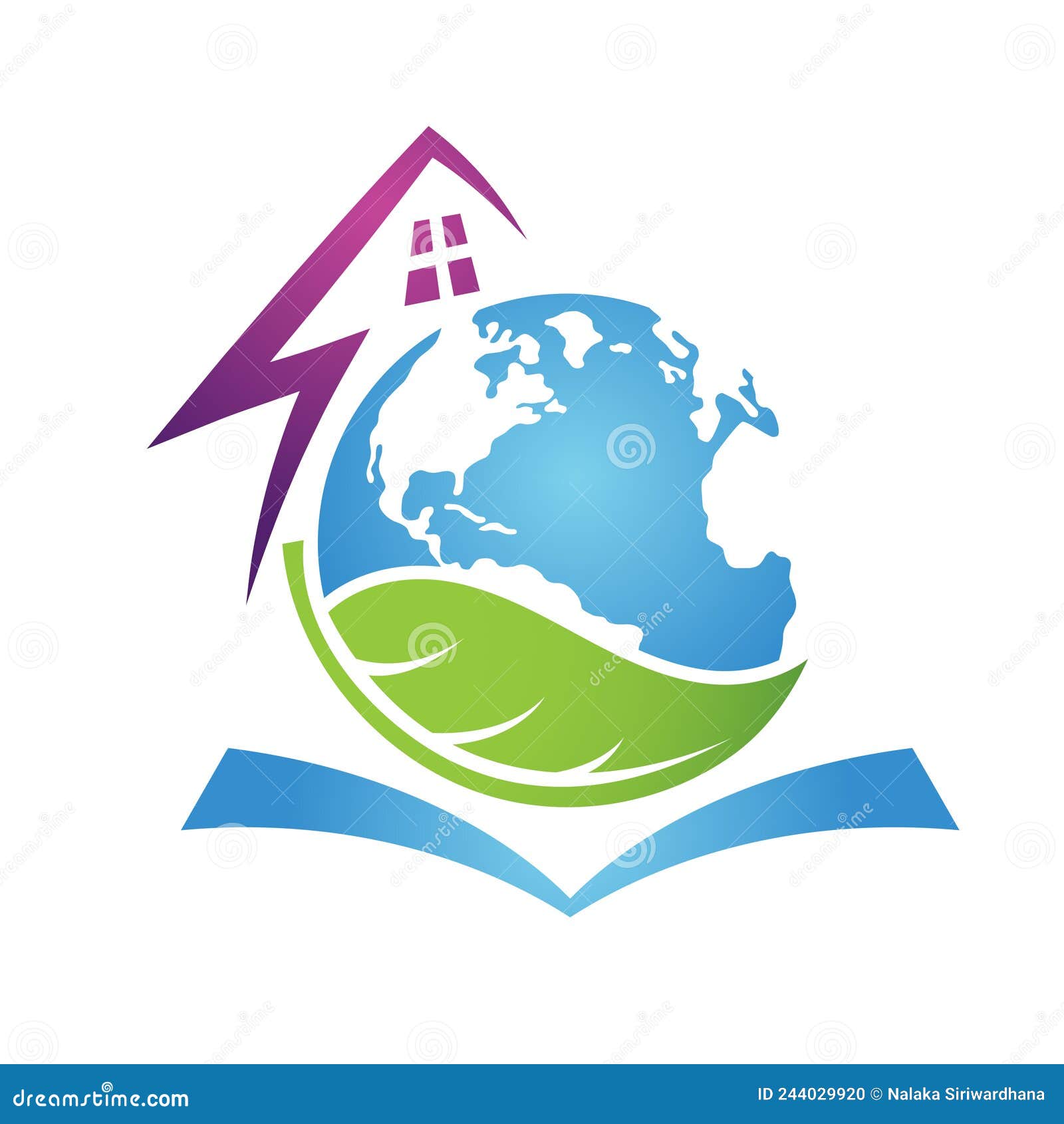 Globe book logo icon. stock vector. Illustration of concept - 244029920
