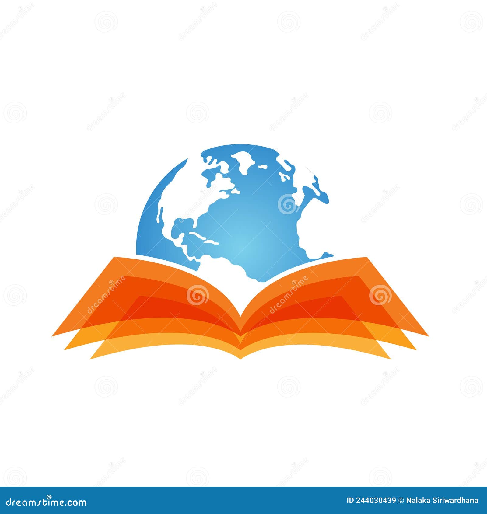 Globe book logo icon. stock vector. Illustration of globe - 244030439