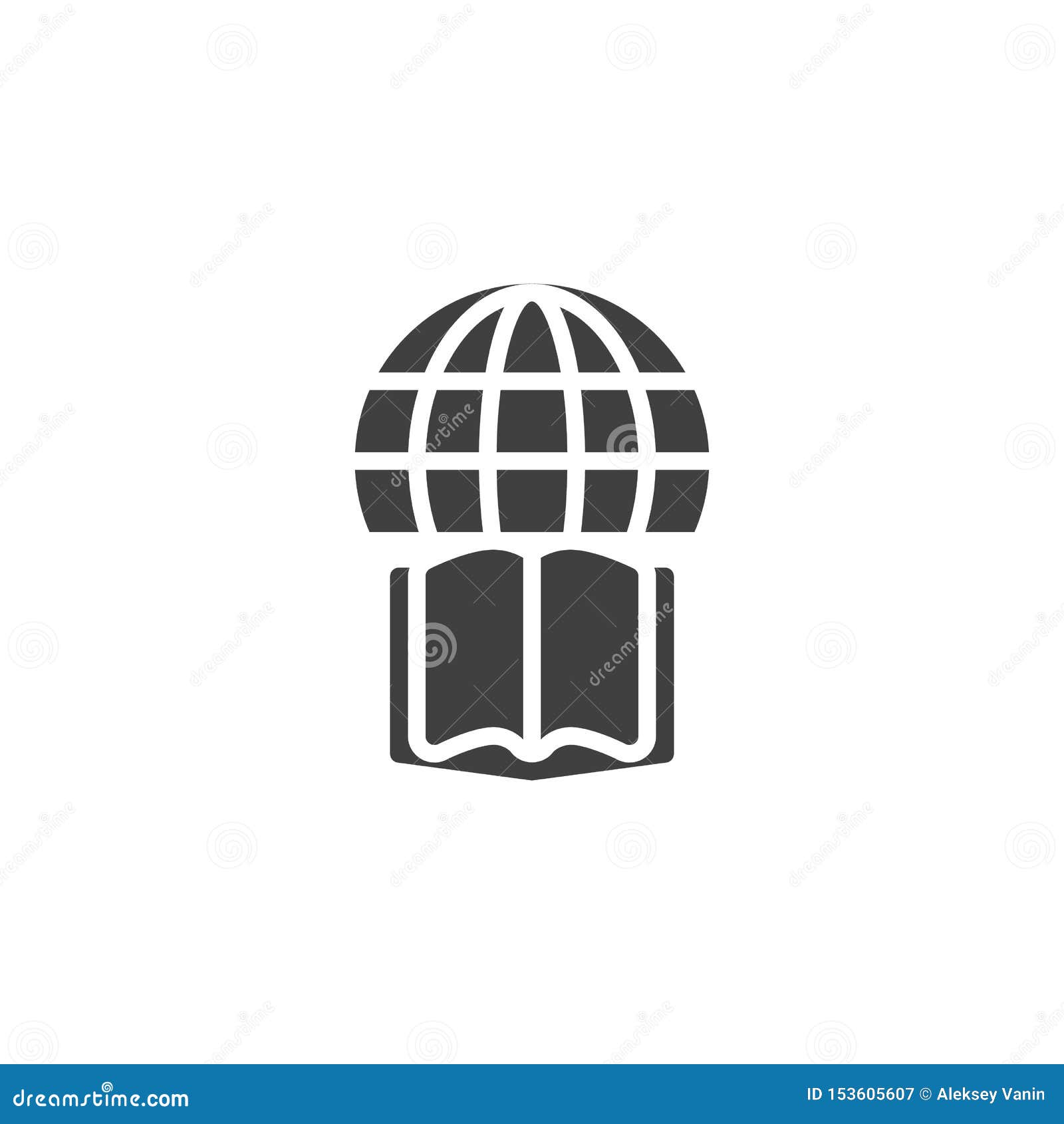 Globe and book vector icon stock vector. Illustration of read - 153605607