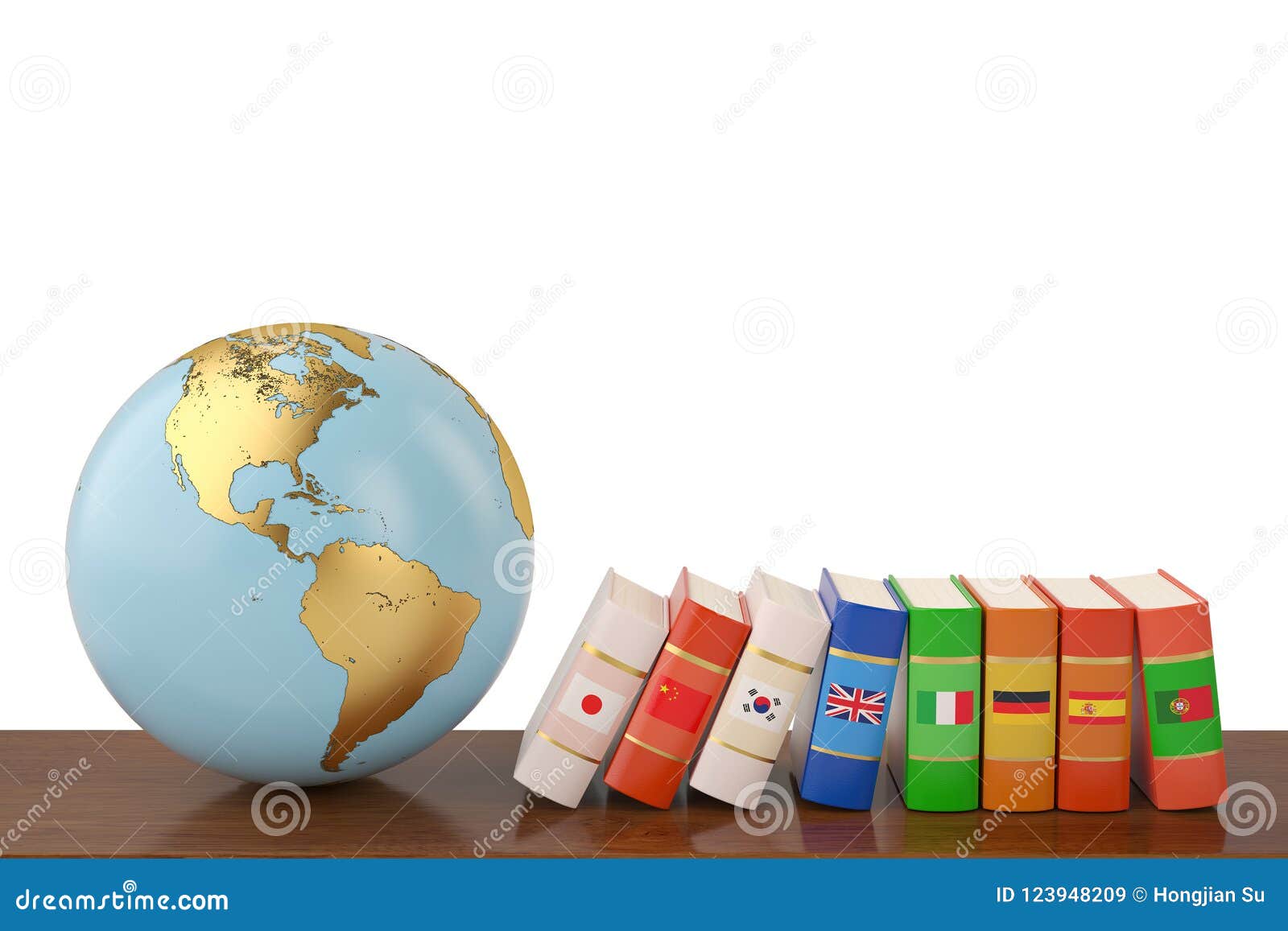 The Globe and Books Languages Learn and Translate Education Concept ...