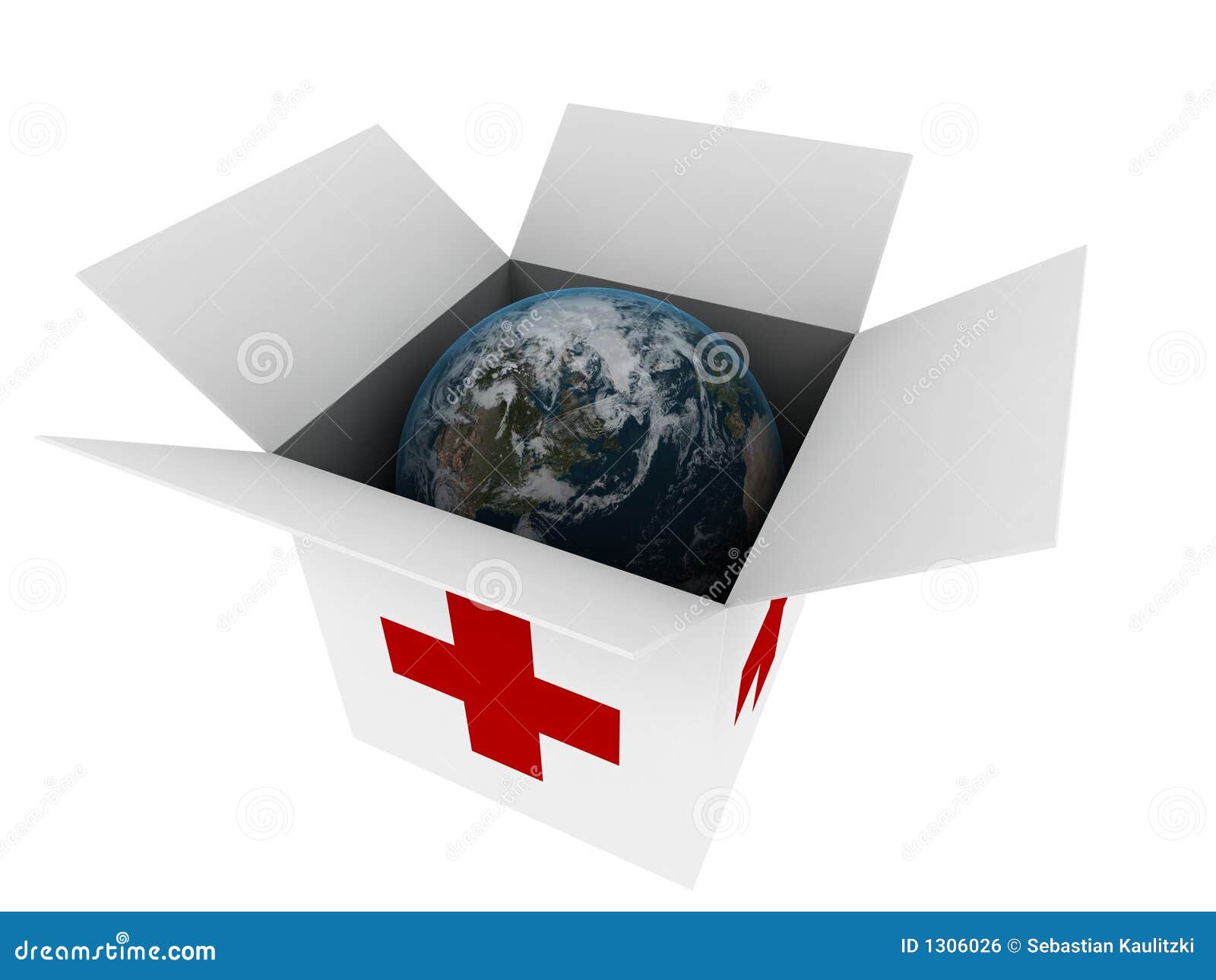 Globe in a box stock illustration. Illustration of color - 1306026