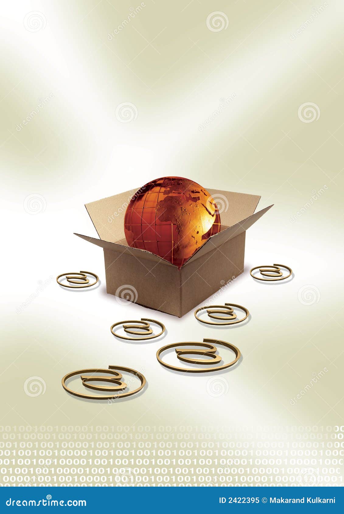Globe in box stock illustration. Illustration of globe - 2422395